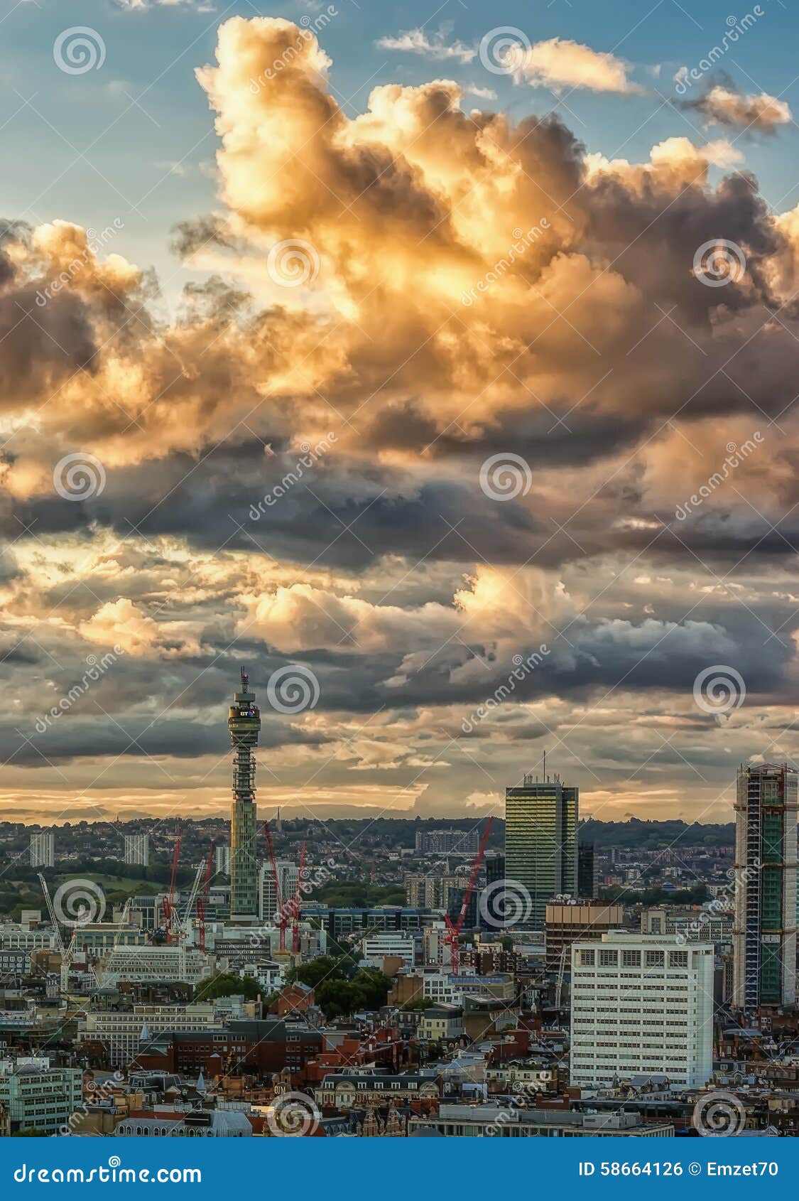 Clouds over London. editorial photo. Image of london - 58664126