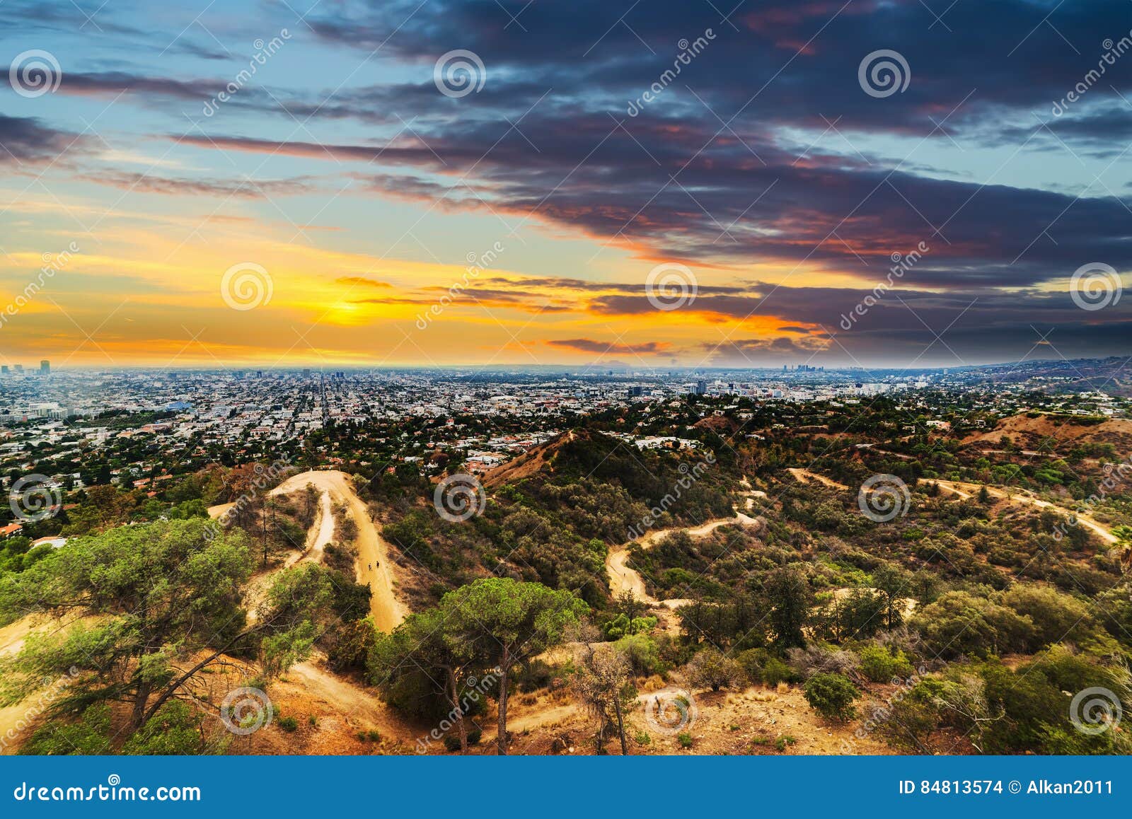 Clouds Over Los Angeles at Sunset Stock Photo - Image of city, basin ...