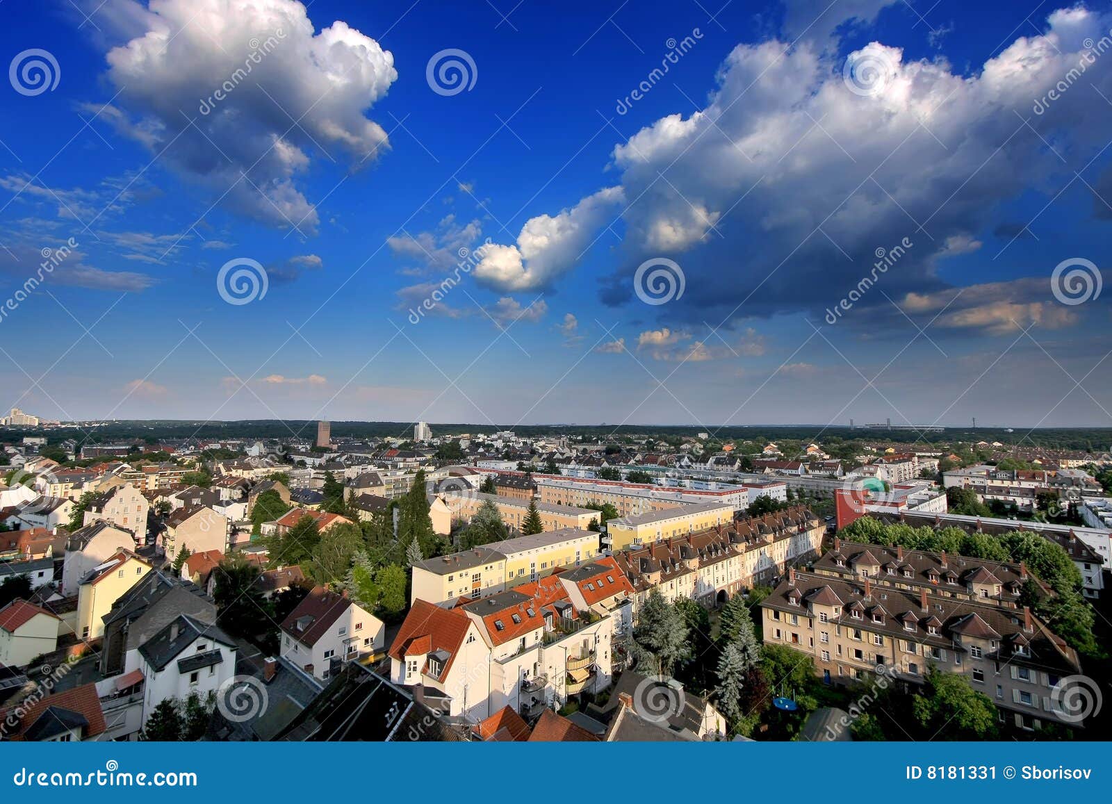 Clouds Over Niederrad, Frankfurt am Main Stock Image - Image of roofs ...