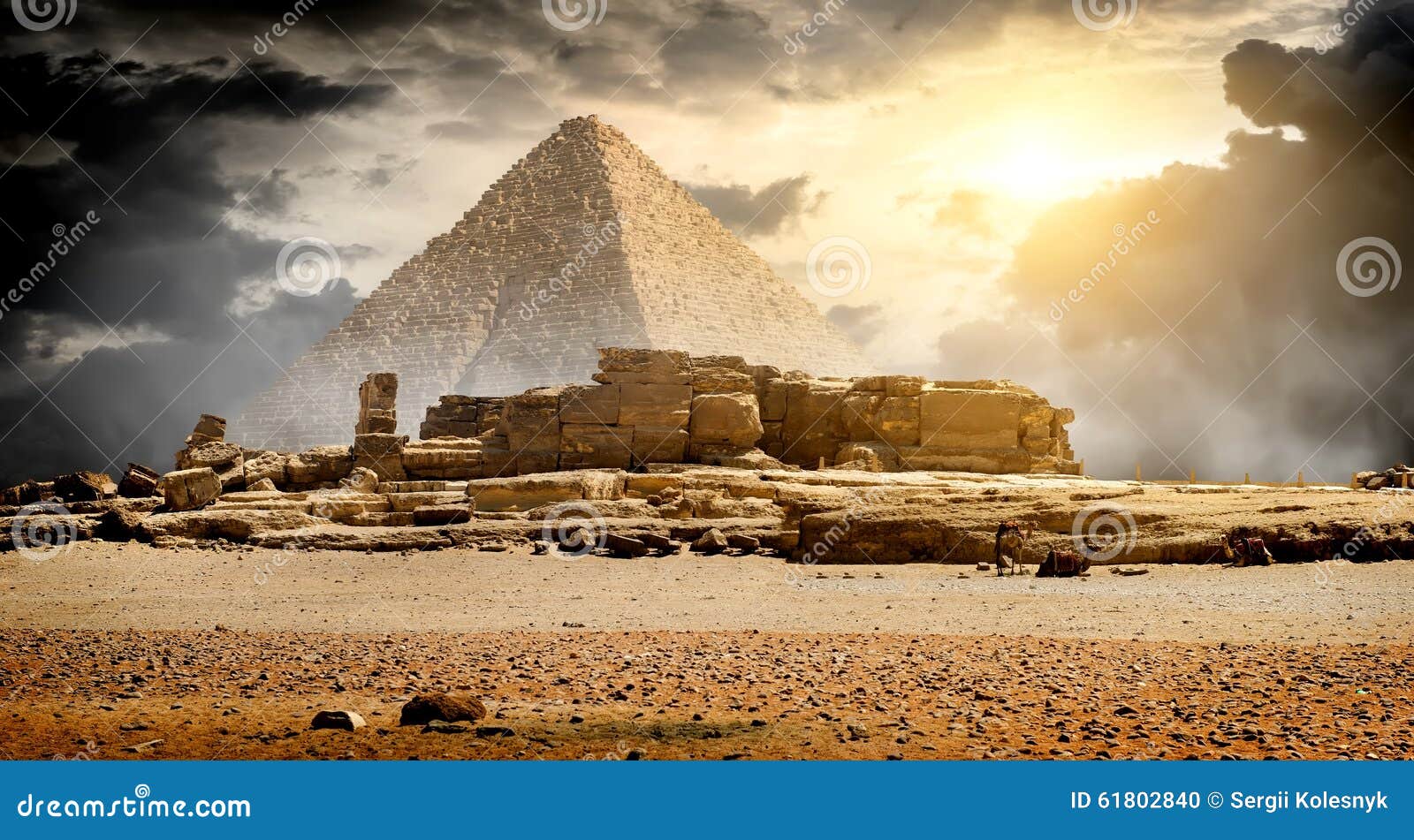Clouds over pyramid stock photo. Image of egypt, egyptian - 61802840