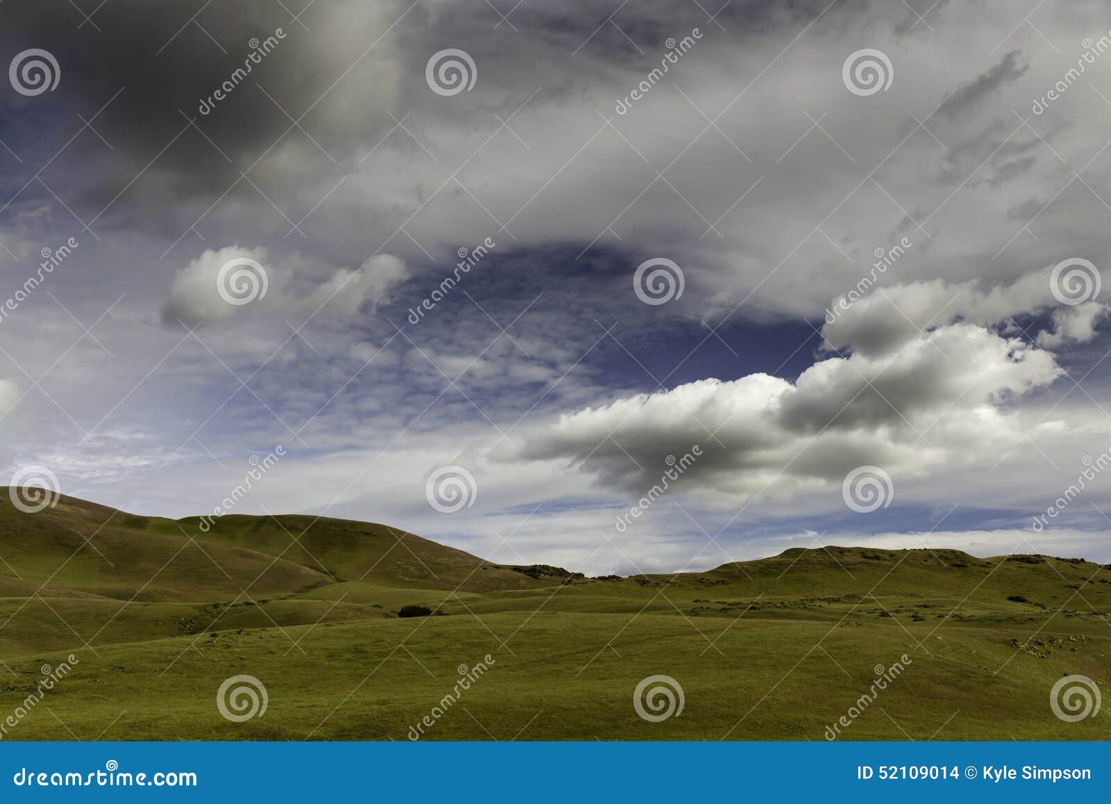 Clouds Over the Rolling Hills in the Spring Stock Photo - Image of ...