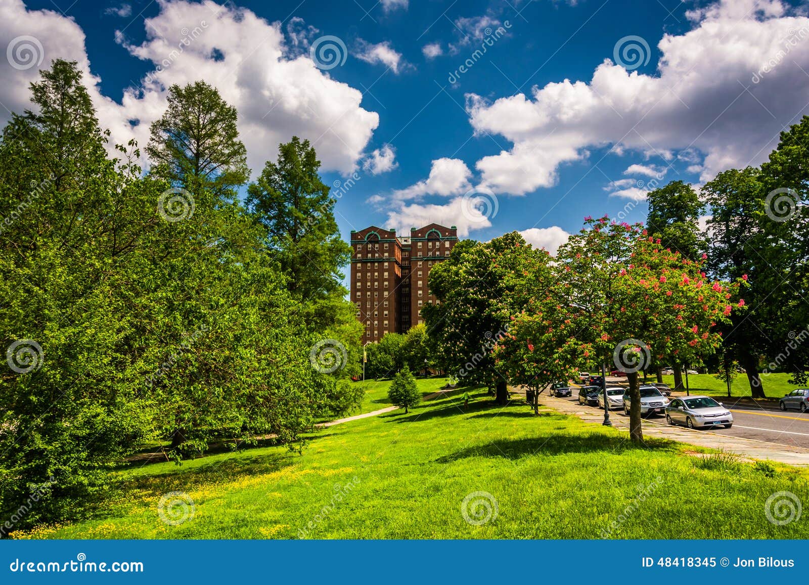 Clouds Over Trees and a Building at Druid Hill Park, in Baltimore ...