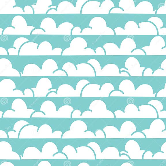 Clouds Pattern Repeat Stripes Print Background Design Stock Vector ...