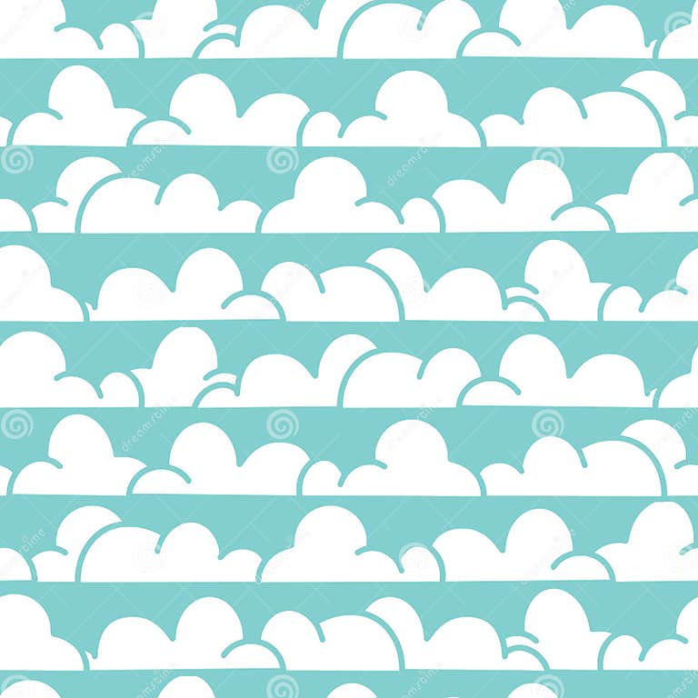 Clouds Pattern Repeat Stripes Print Background Design Stock Vector ...