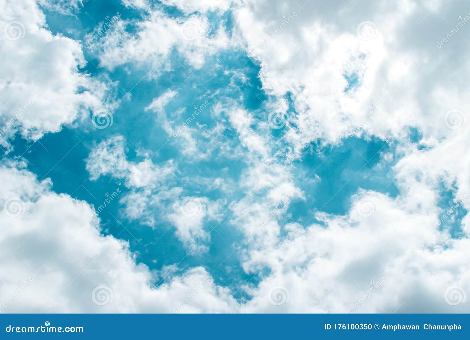 Clouds Patterns on Bright Blue Sky Background and Copy Space Stock ...