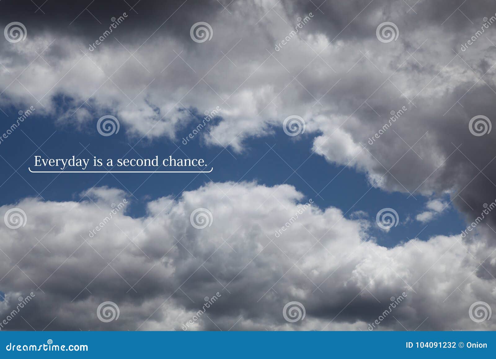 Clouds with a Positive Saying Stock Photo - Image of swimming, summer ...