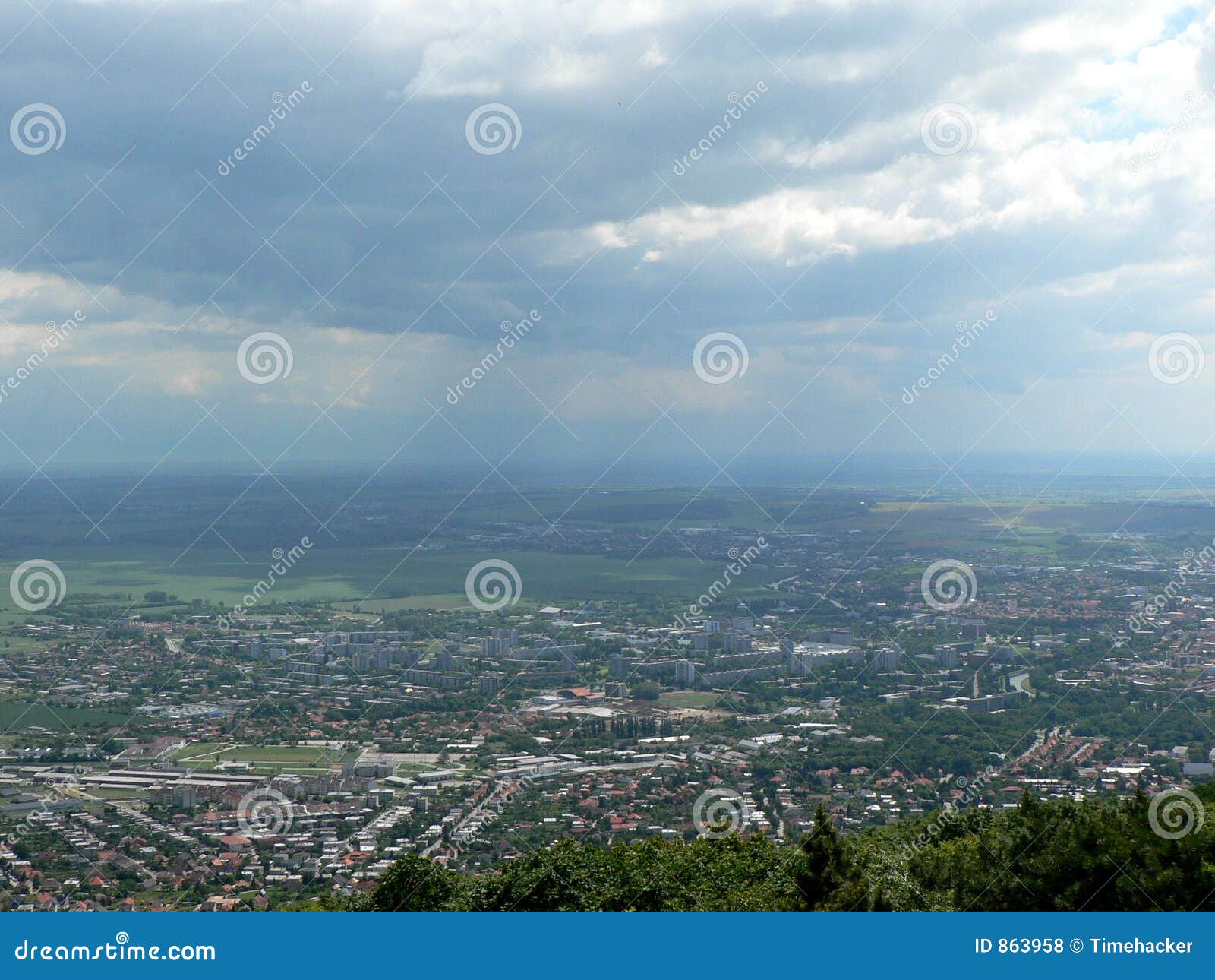 Clouds and Rain Above a City Stock Photo - Image of green, house: 863958