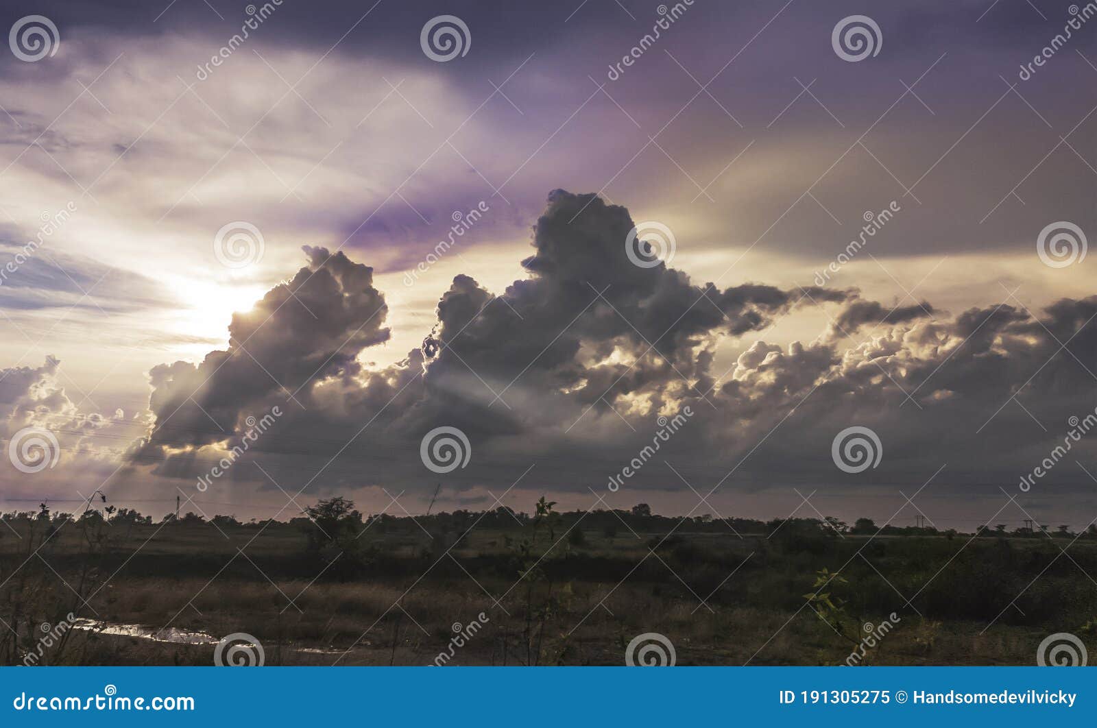 Clouds after rain stock image. Image of drama, golden - 191305275
