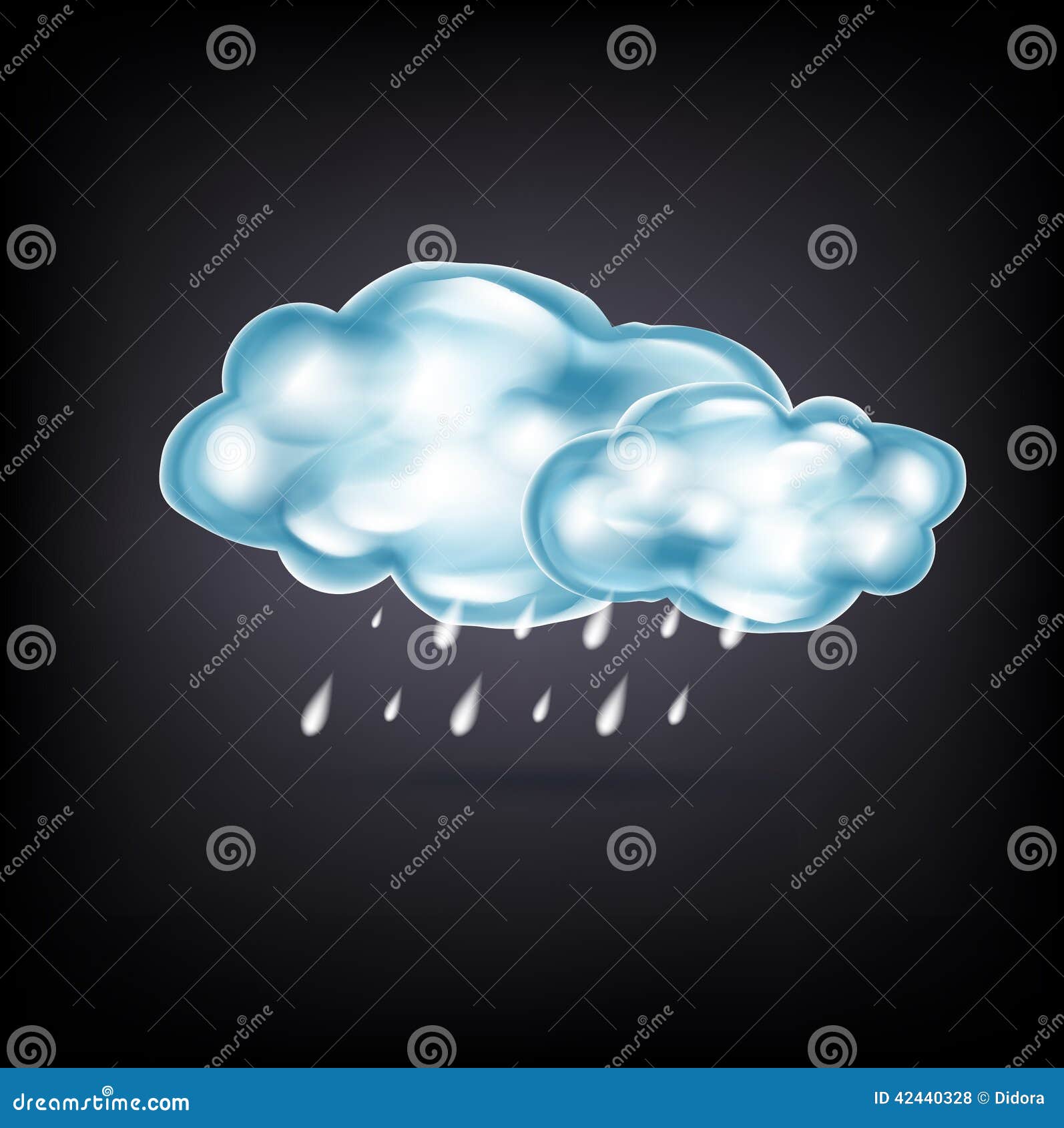 Clouds with rain on dark stock vector. Illustration of cloudburst ...