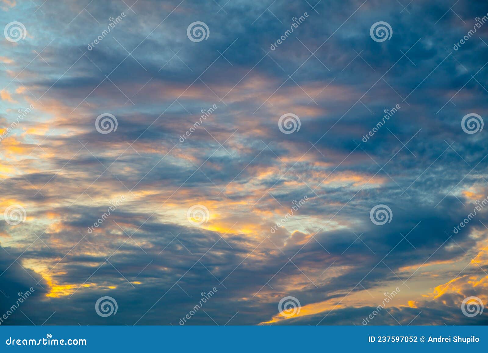 Clouds after Rain on the Sky at Sunset. Stock Photo - Image of white ...