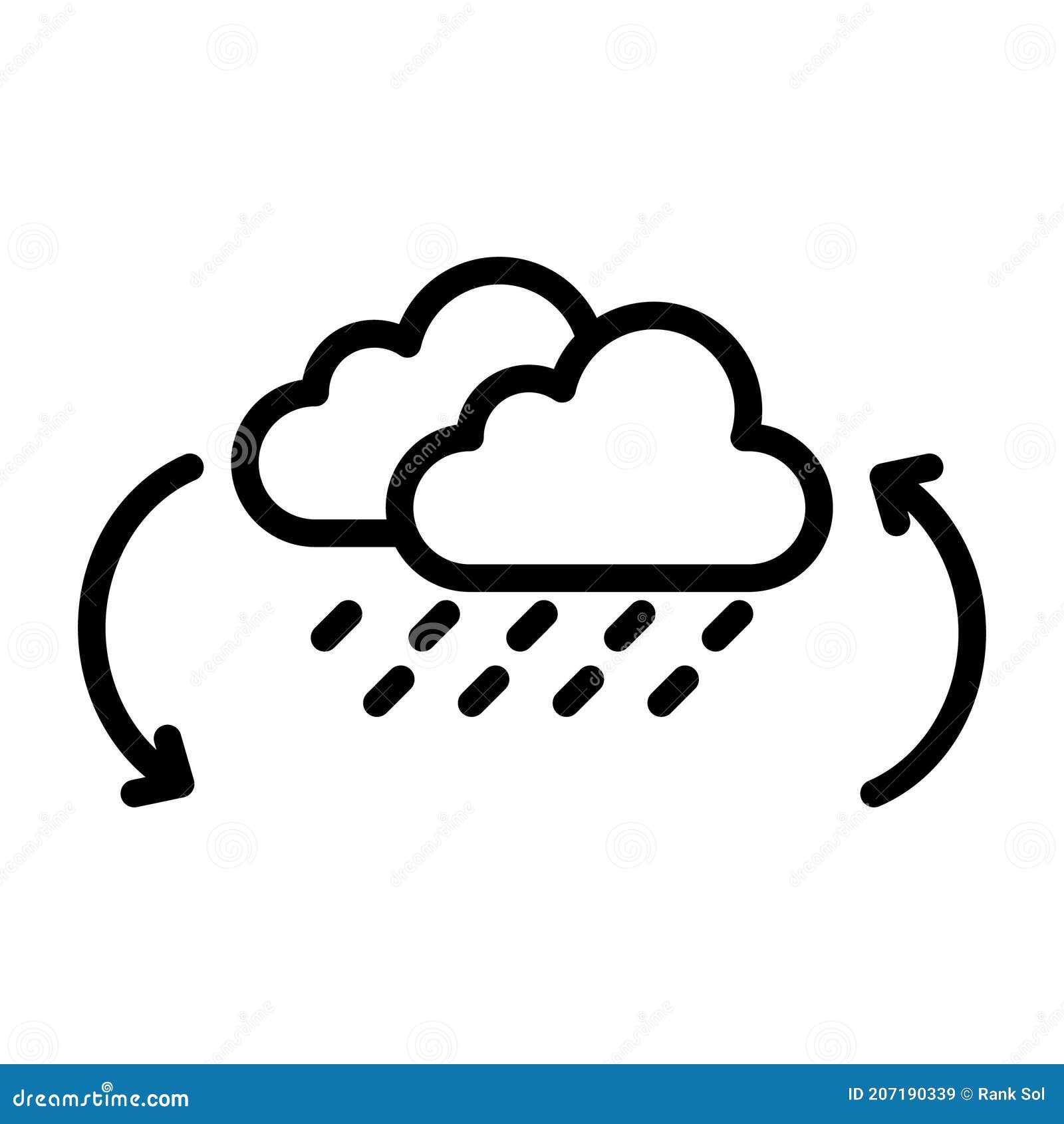 Clouds, Rain, Weather, Recycle Fully Editable Vector Icon Stock Vector ...