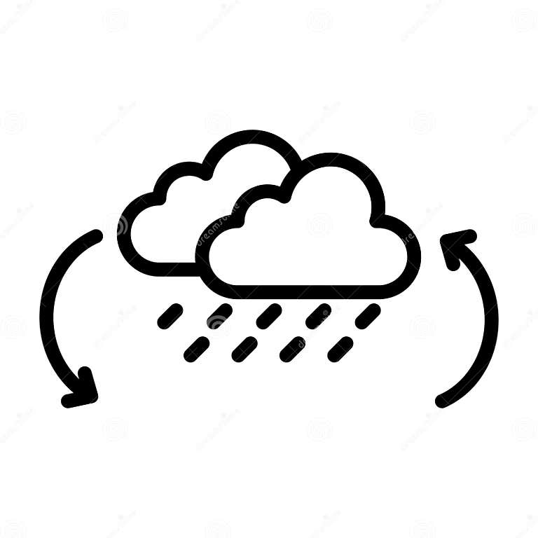 Clouds, Rain, Weather, Recycle Fully Editable Vector Icon Stock Vector ...