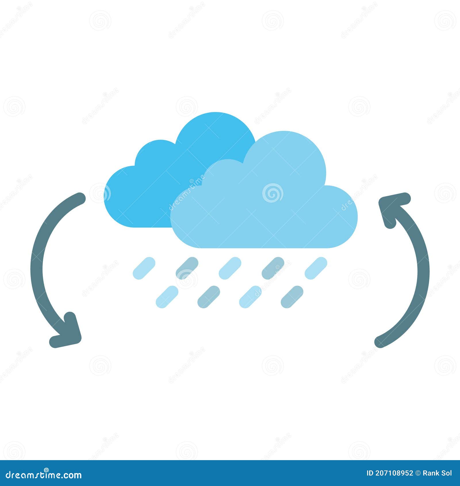 Clouds, Rain, Weather, Recycle Fully Editable Vector Icon Stock Vector ...