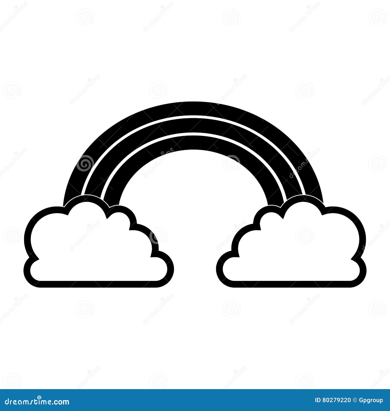 Clouds and rainbow icon stock vector. Illustration of illuminated ...