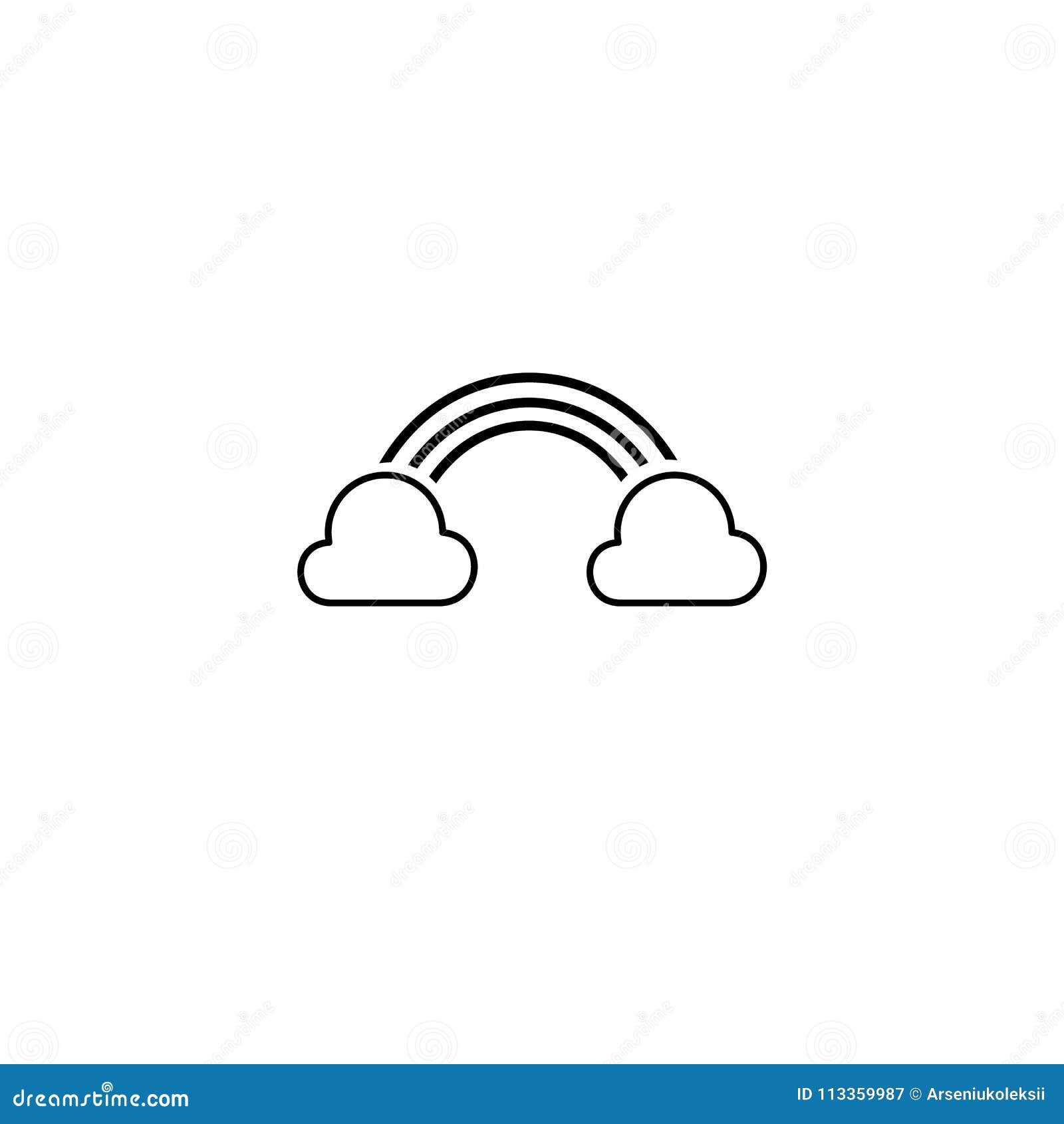 Clouds and Rainbow Line Icon Stock Vector - Illustration of logotype ...