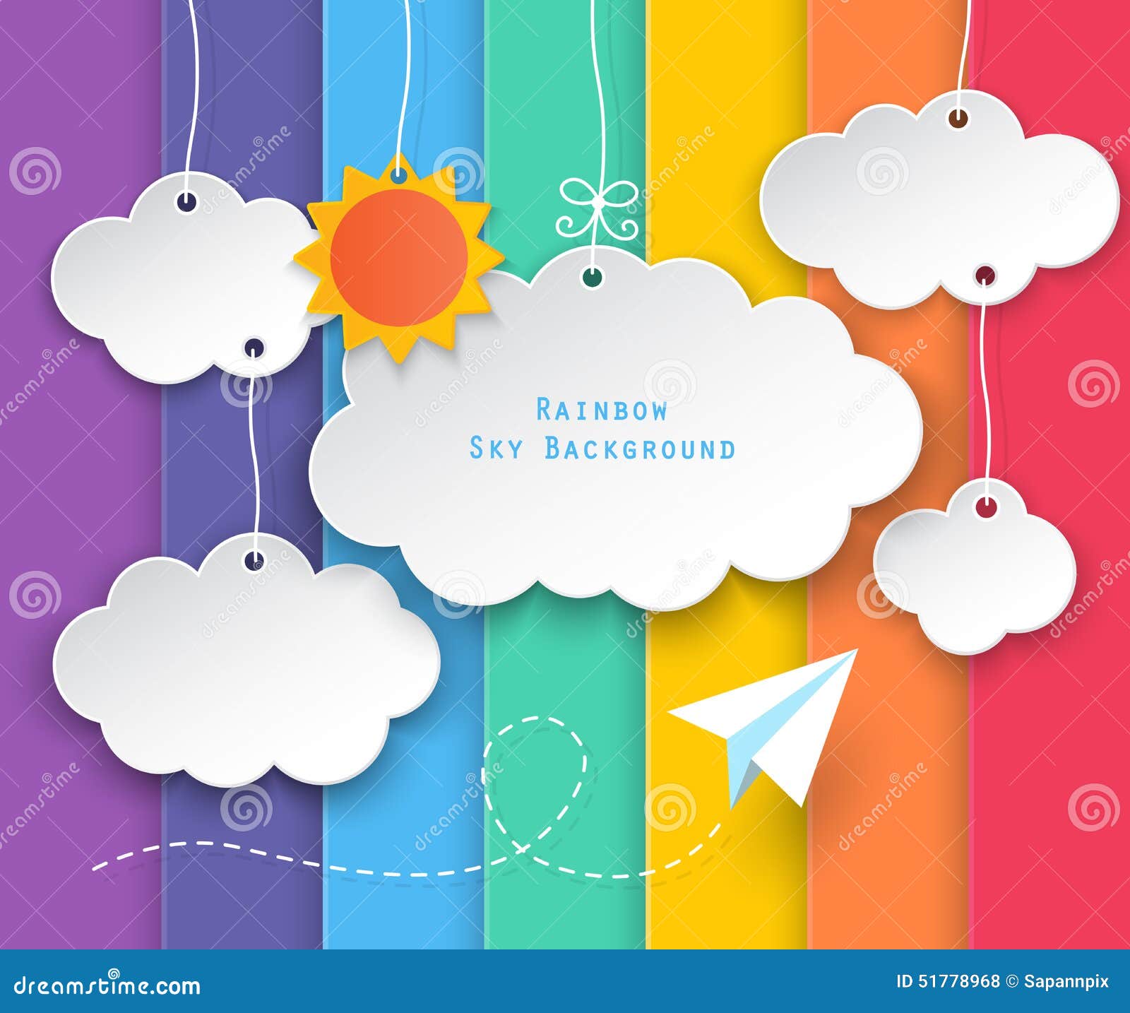 Clouds Rainbow Sky Background Paper Planes Stock Illustrations – 9 ...