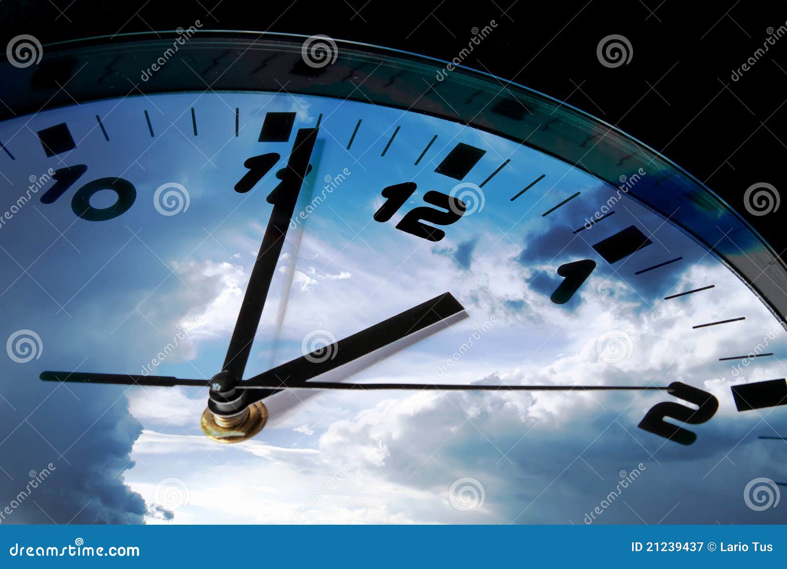 Clouds reflected in clock stock image. Image of nature - 21239437