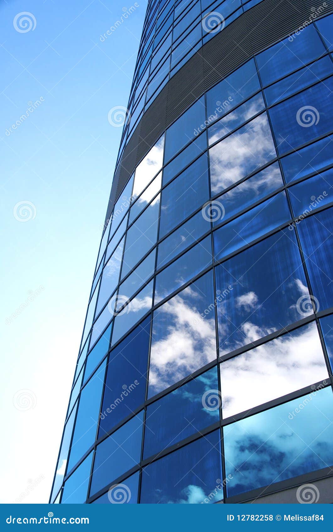 Clouds Reflected Onto Modern Building Stock Photo - Image of design ...