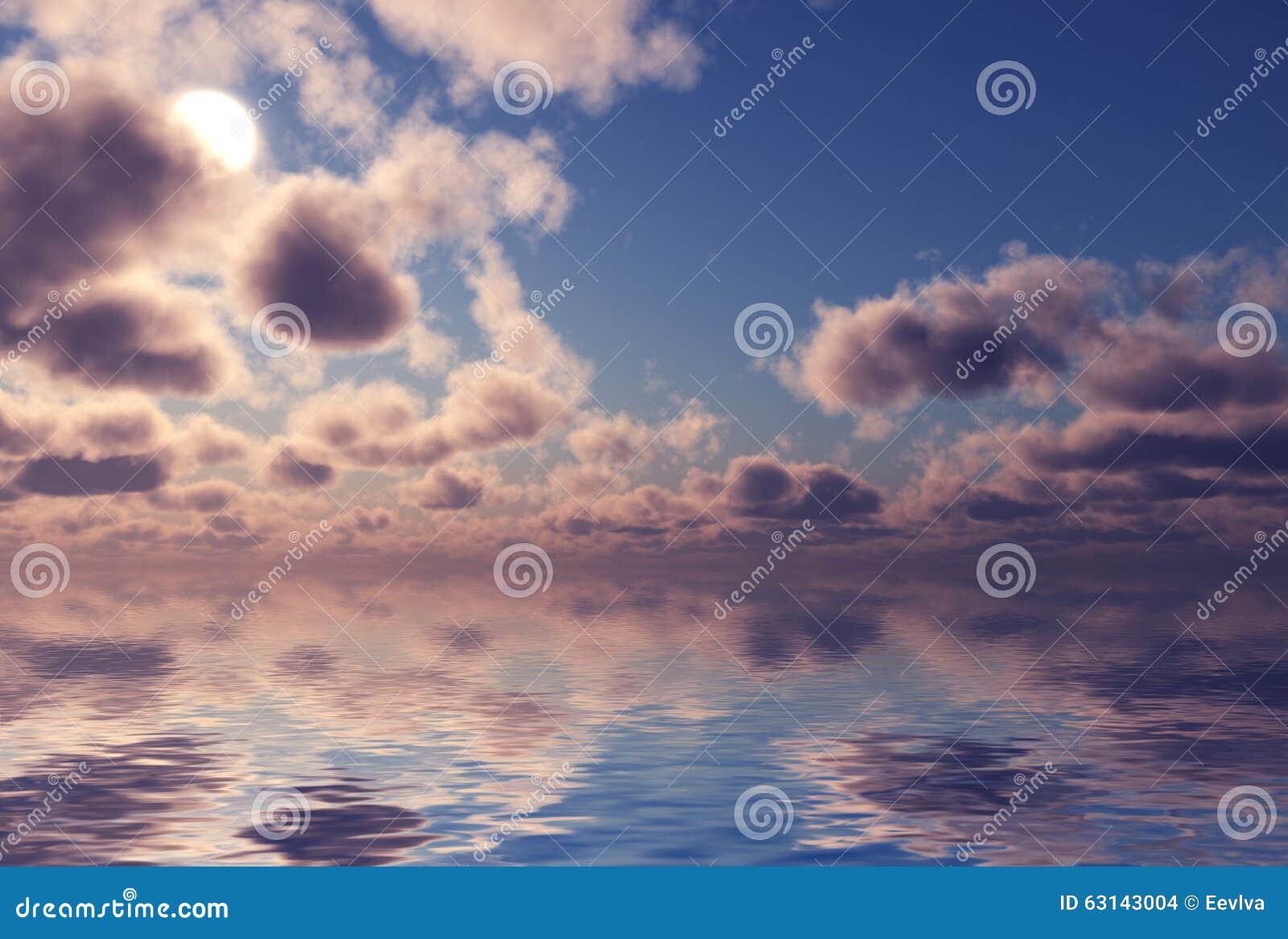 Clouds reflected in water. stock illustration. Illustration of freedom ...