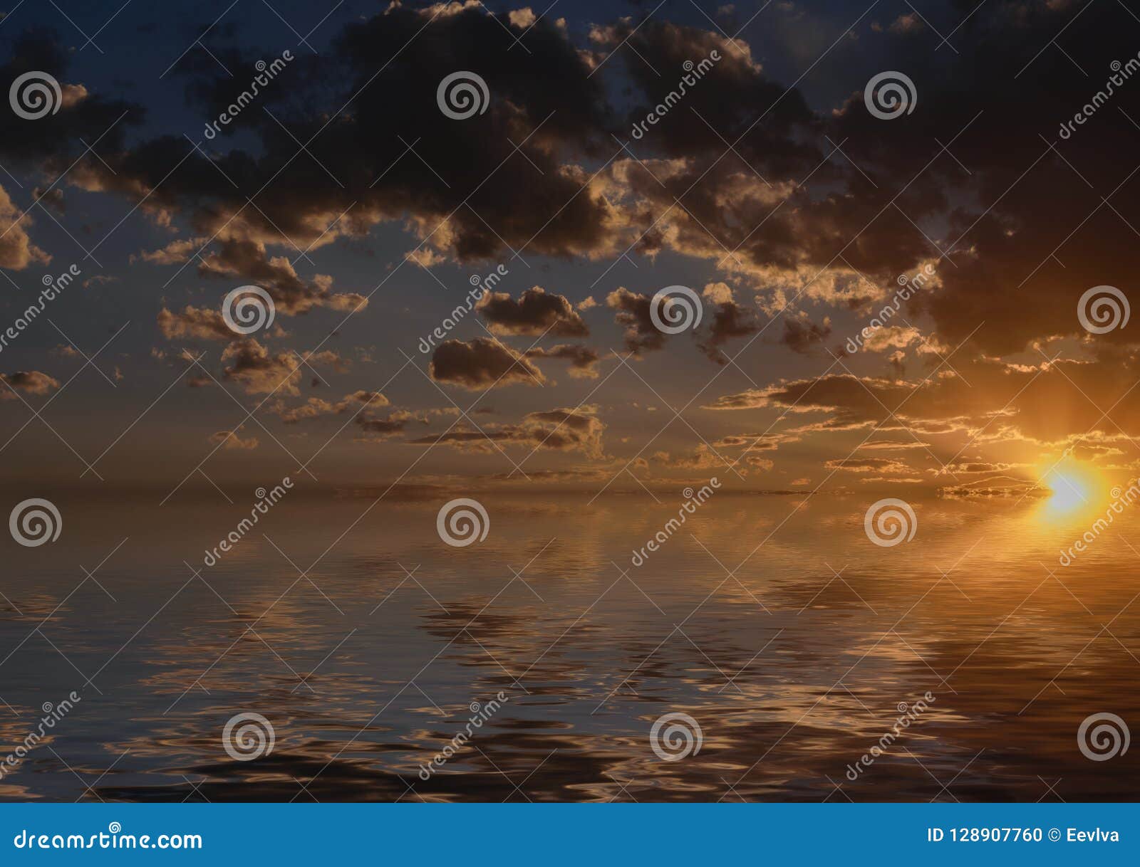Clouds reflected in water. stock photo. Image of abstract - 128907760