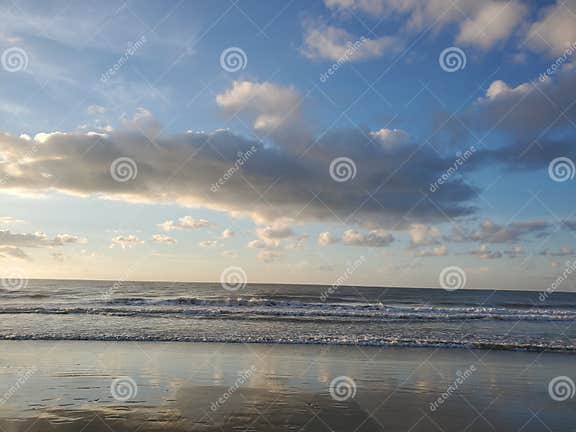 Clouds Reflected in the Water in Myrtle Beach Stock Image - Image of beach, reflected: 255378721