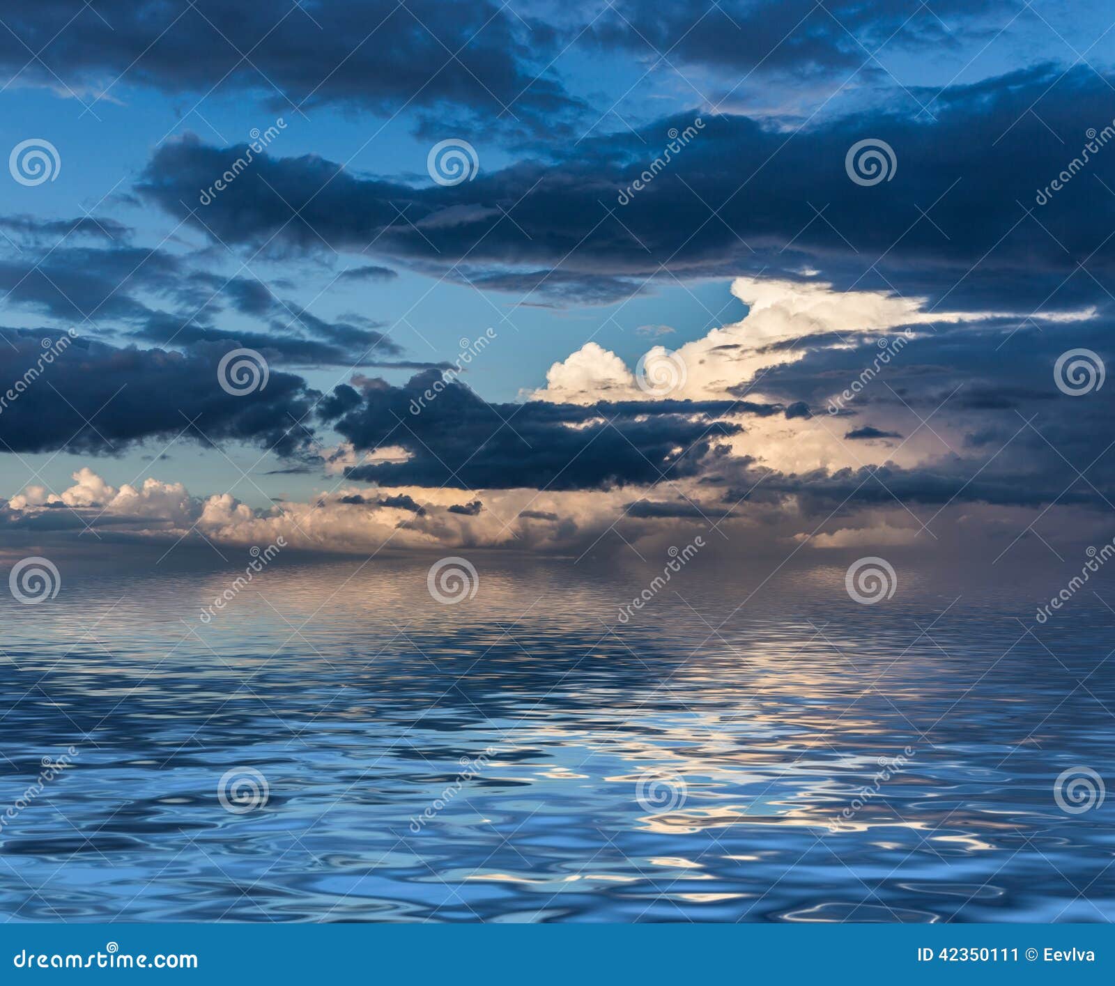 Clouds reflected in water. stock image. Image of forecast - 42350111