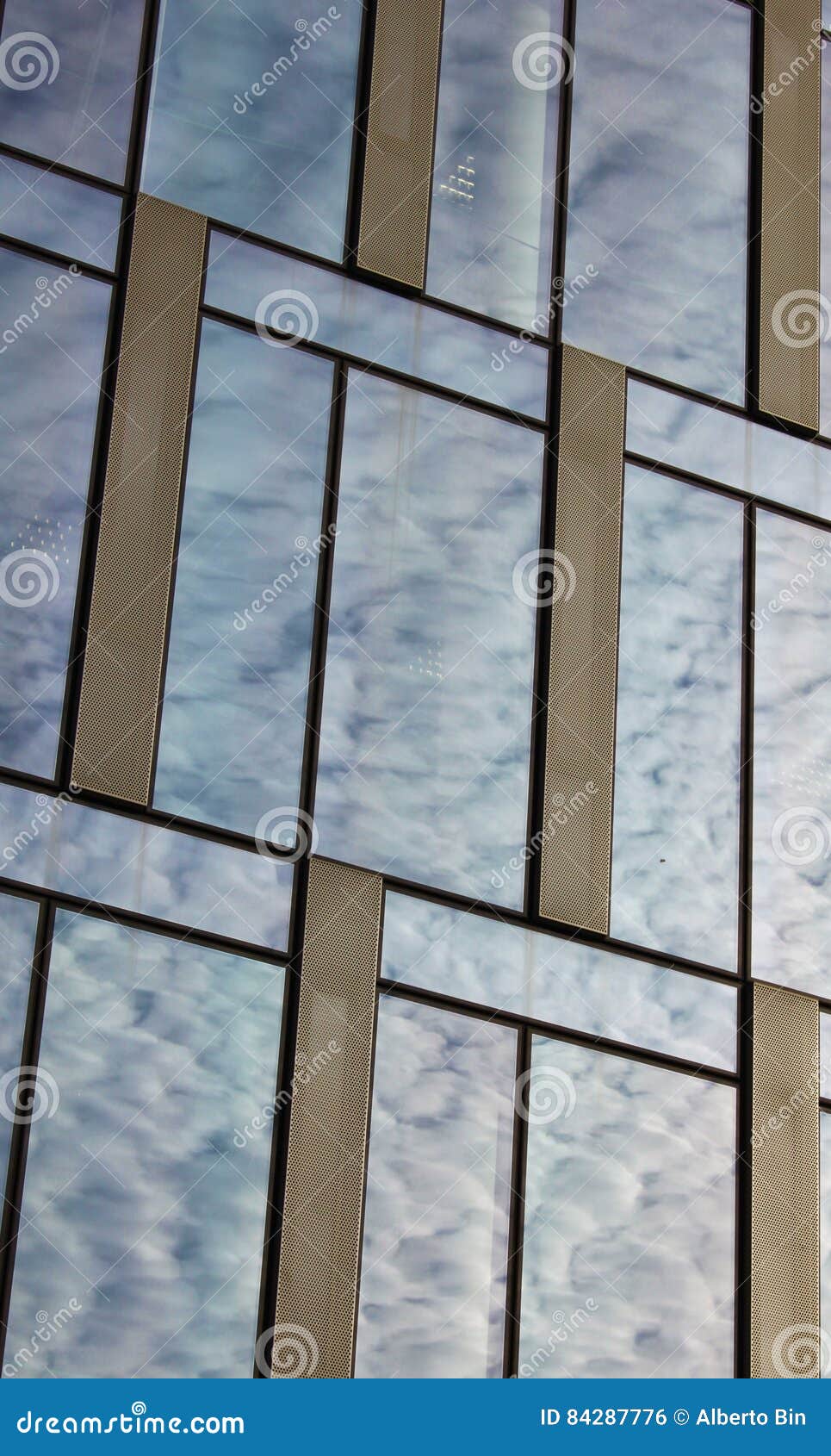 Clouds Reflected on Windows of Modern Office Building Stock Photo ...