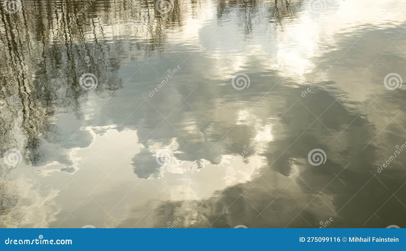 Clouds Reflecting on Water Surface Stock Photo - Image of tranquil ...