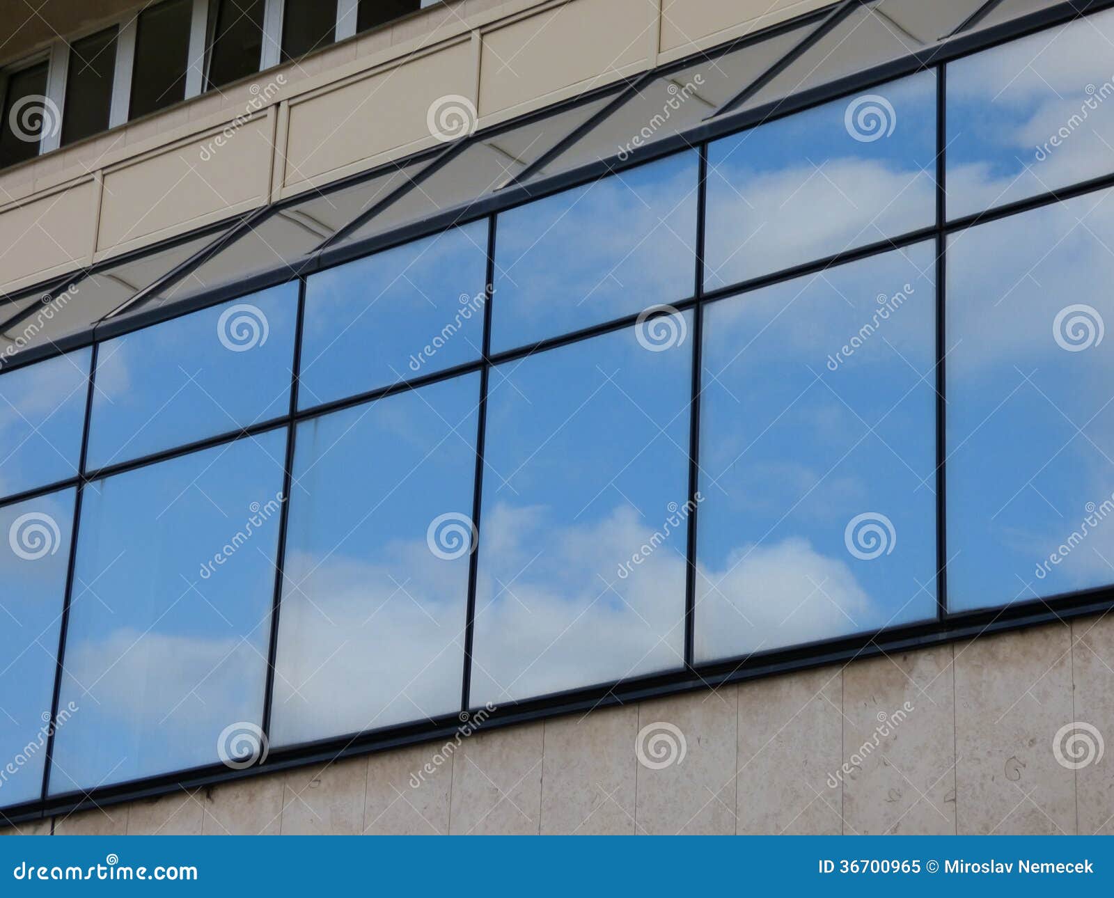 Clouds Reflecting in Windows Stock Image - Image of highrise ...