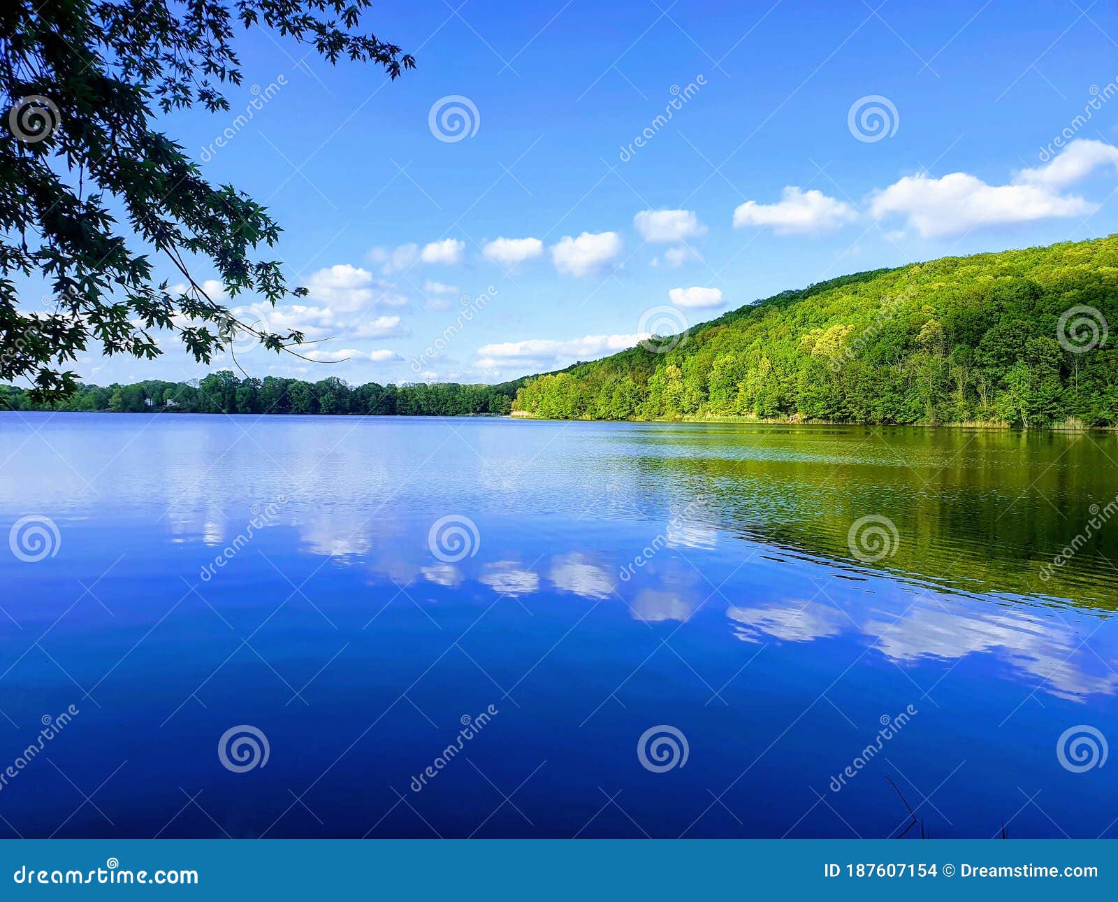 Clouds Reflection on the Lake Stock Photo - Image of white, light ...