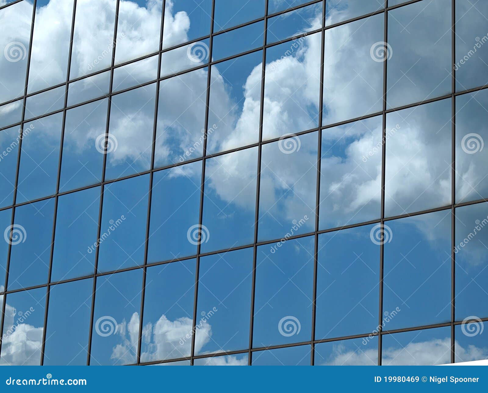 Clouds Reflection in Modern Office Block Windows Stock Image - Image of ...