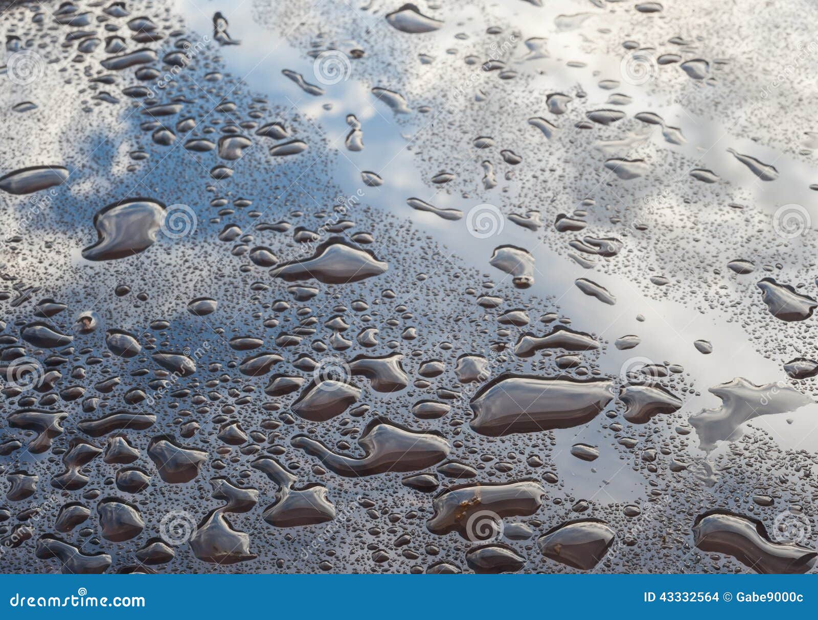 Clouds Reflection Rain Drops Surface Stock Photo - Image of effects ...
