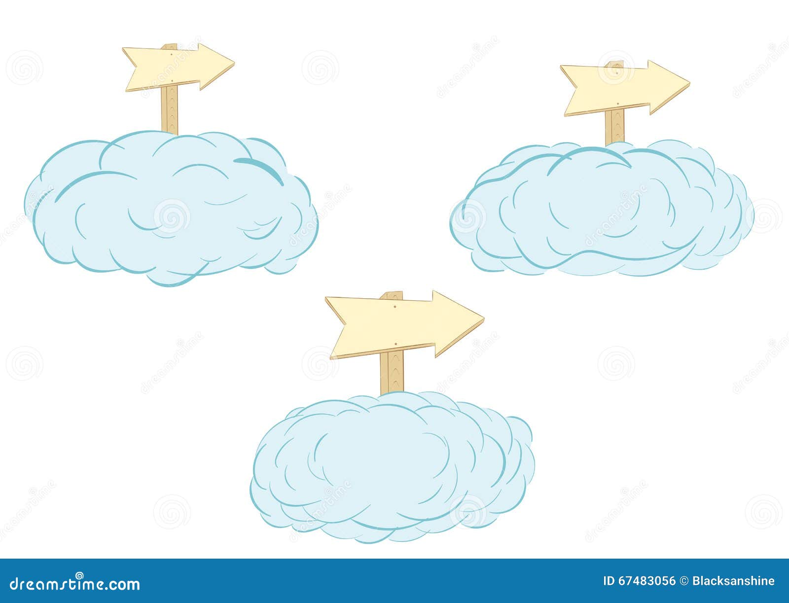 Clouds with road signs stock vector. Illustration of nature - 67483056