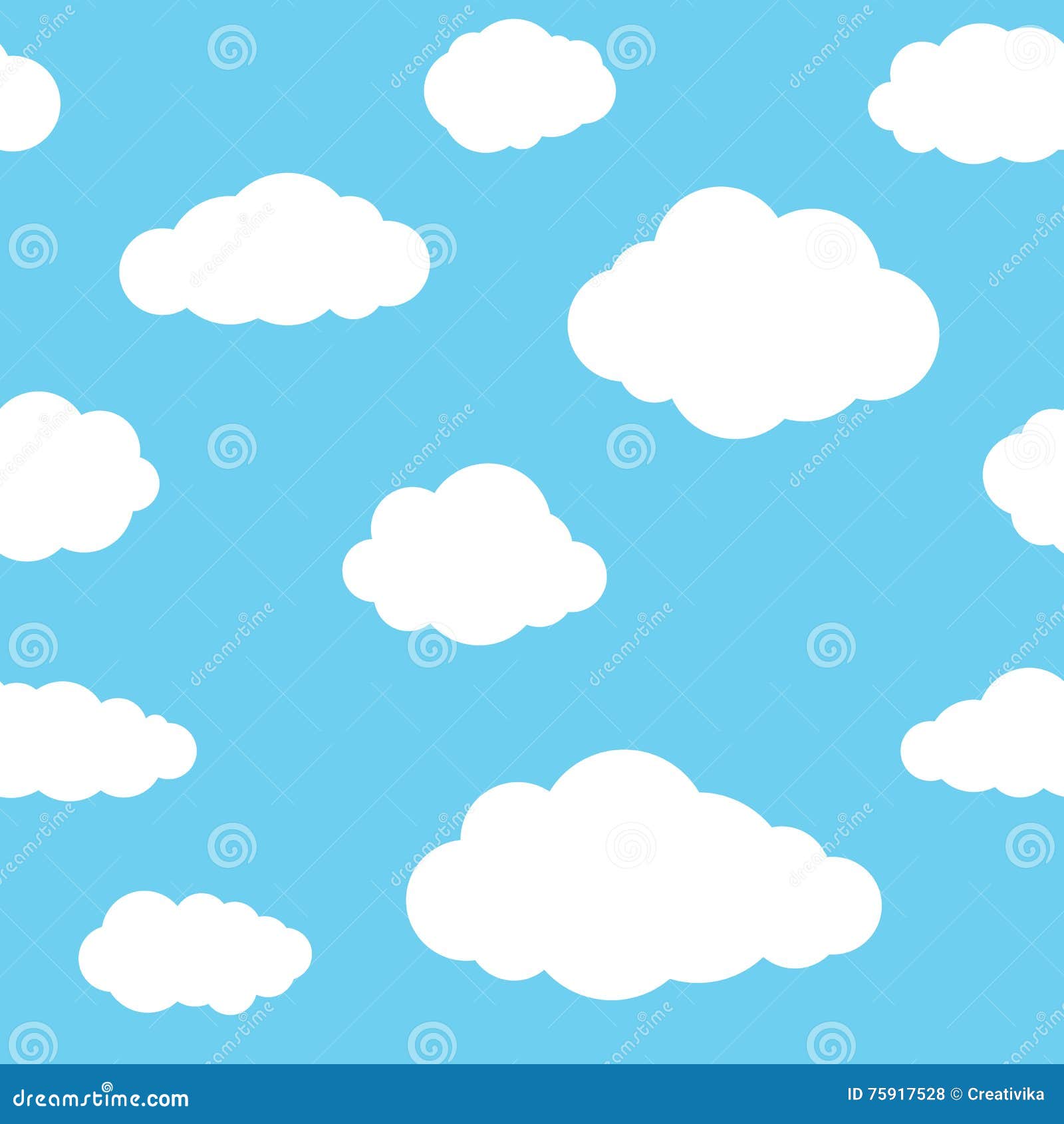 Clouds Seamless Pattern Background Stock Vector - Illustration of ...