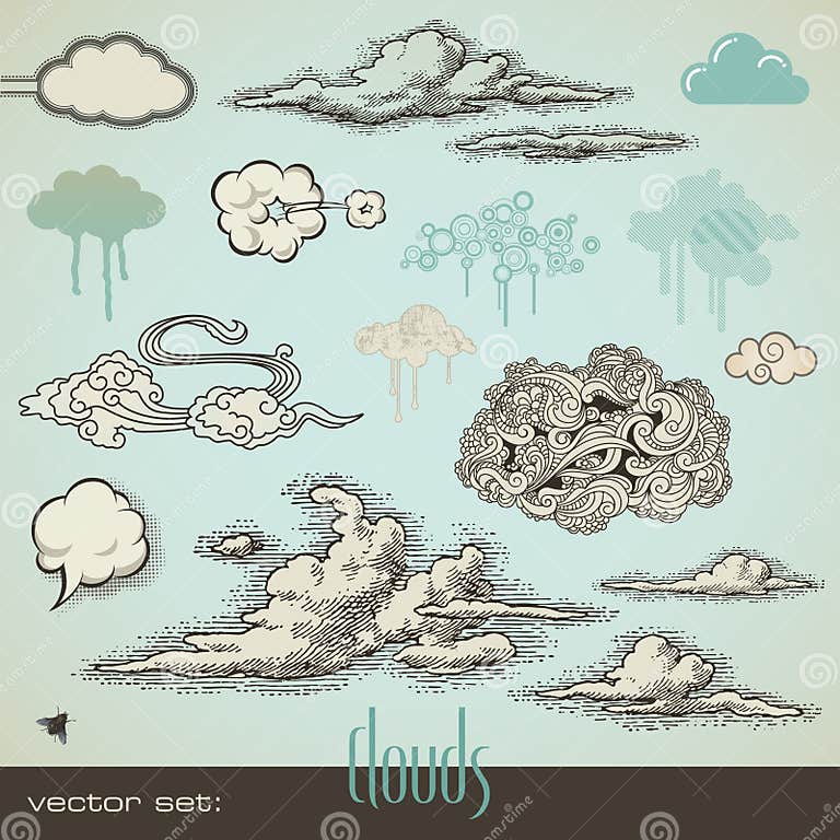 Clouds set stock vector. Illustration of abstract, cloud - 14040225