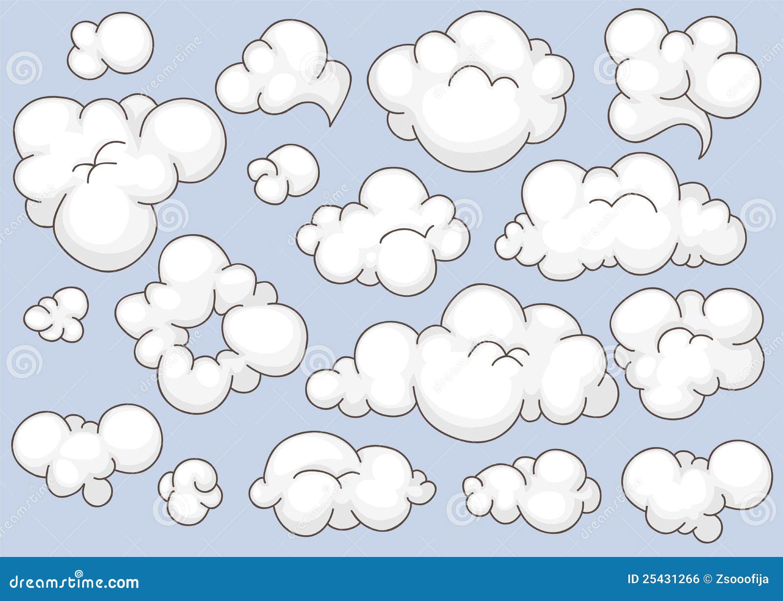Clouds set stock vector. Illustration of comic, shape - 25431266