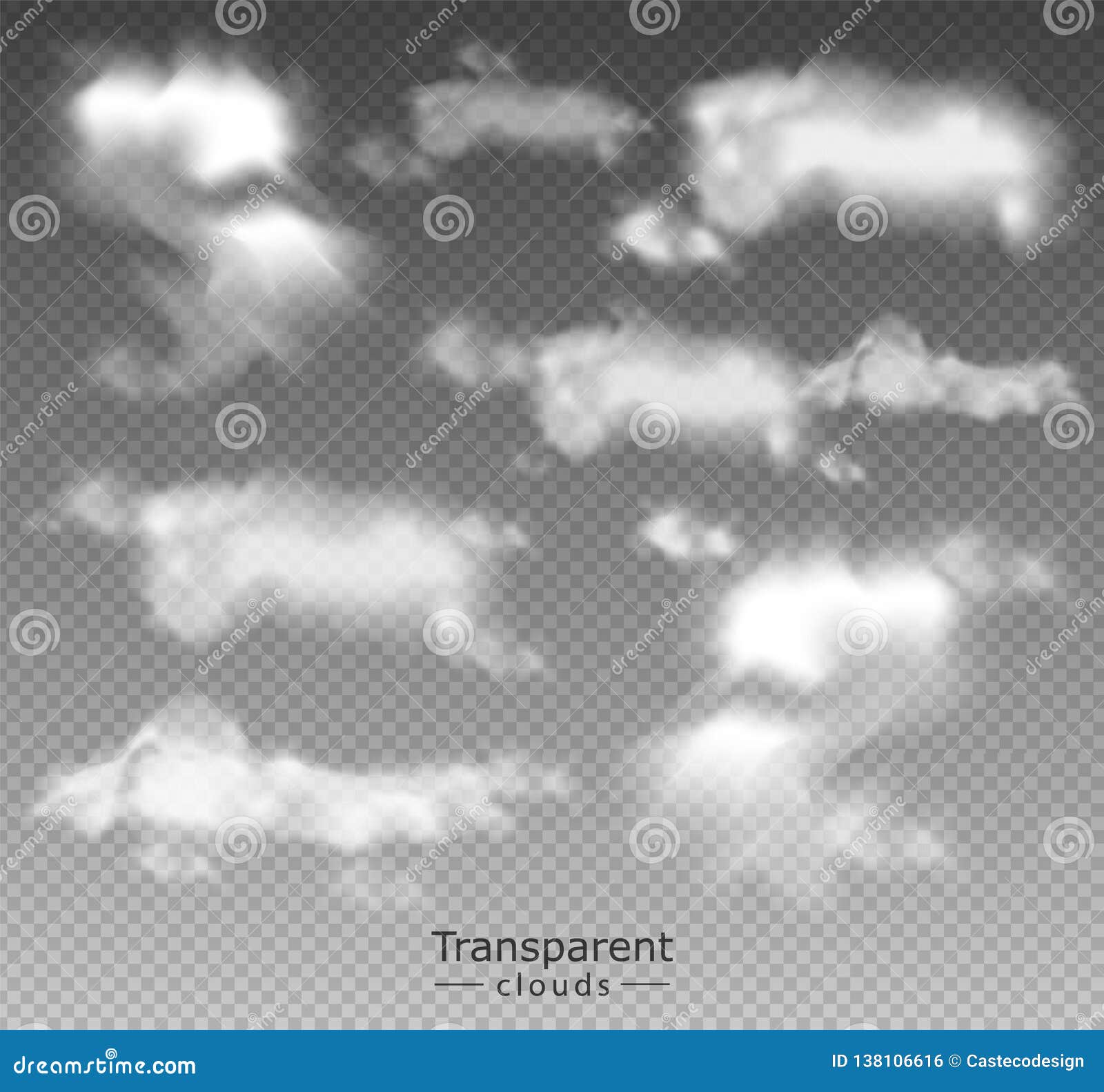 Clouds Set Collection Vector Realistic. Transparent Background. Banner ...