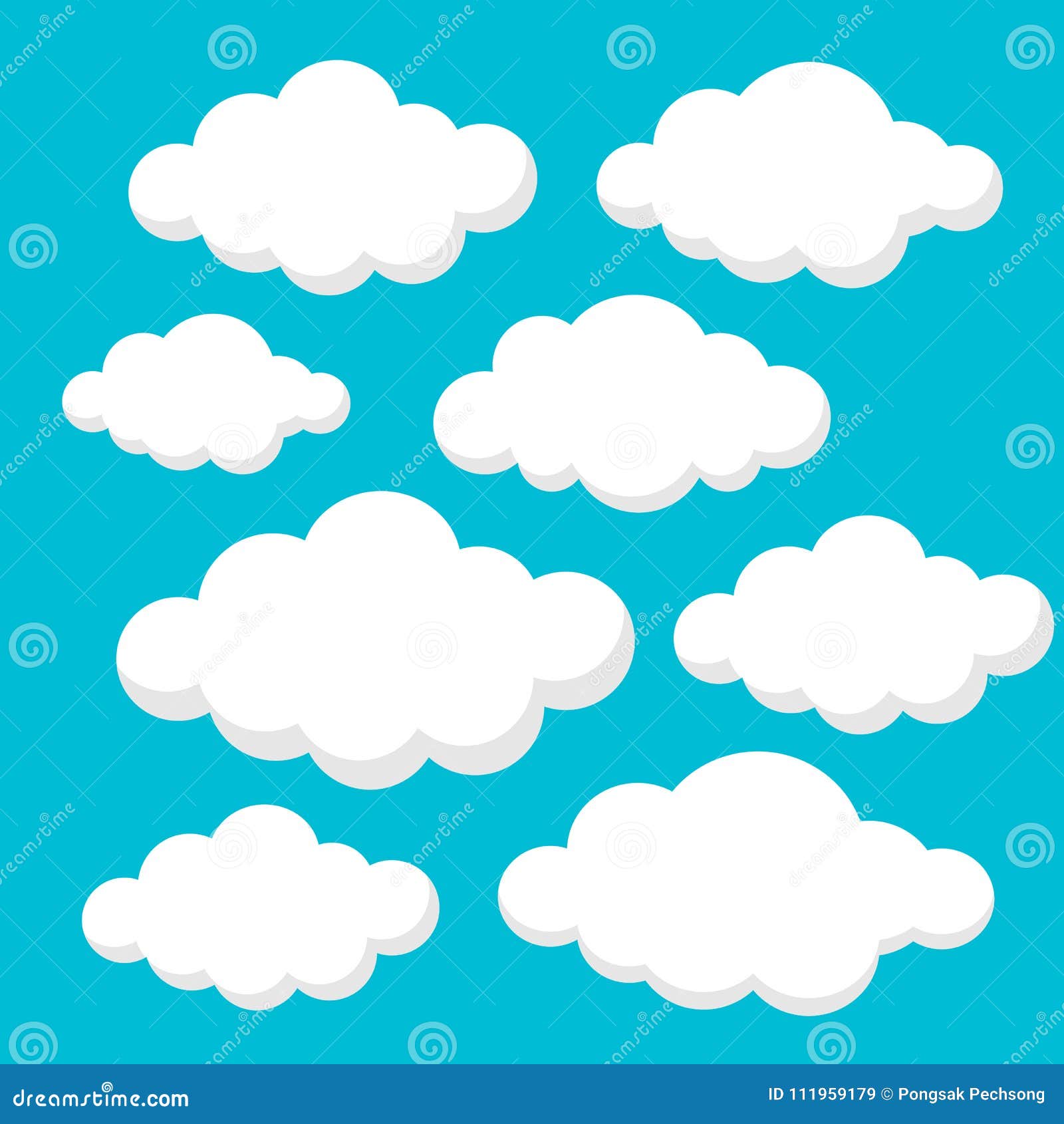 Clouds Set Isolated. Creative Modern Concept. Clouds Vector ...