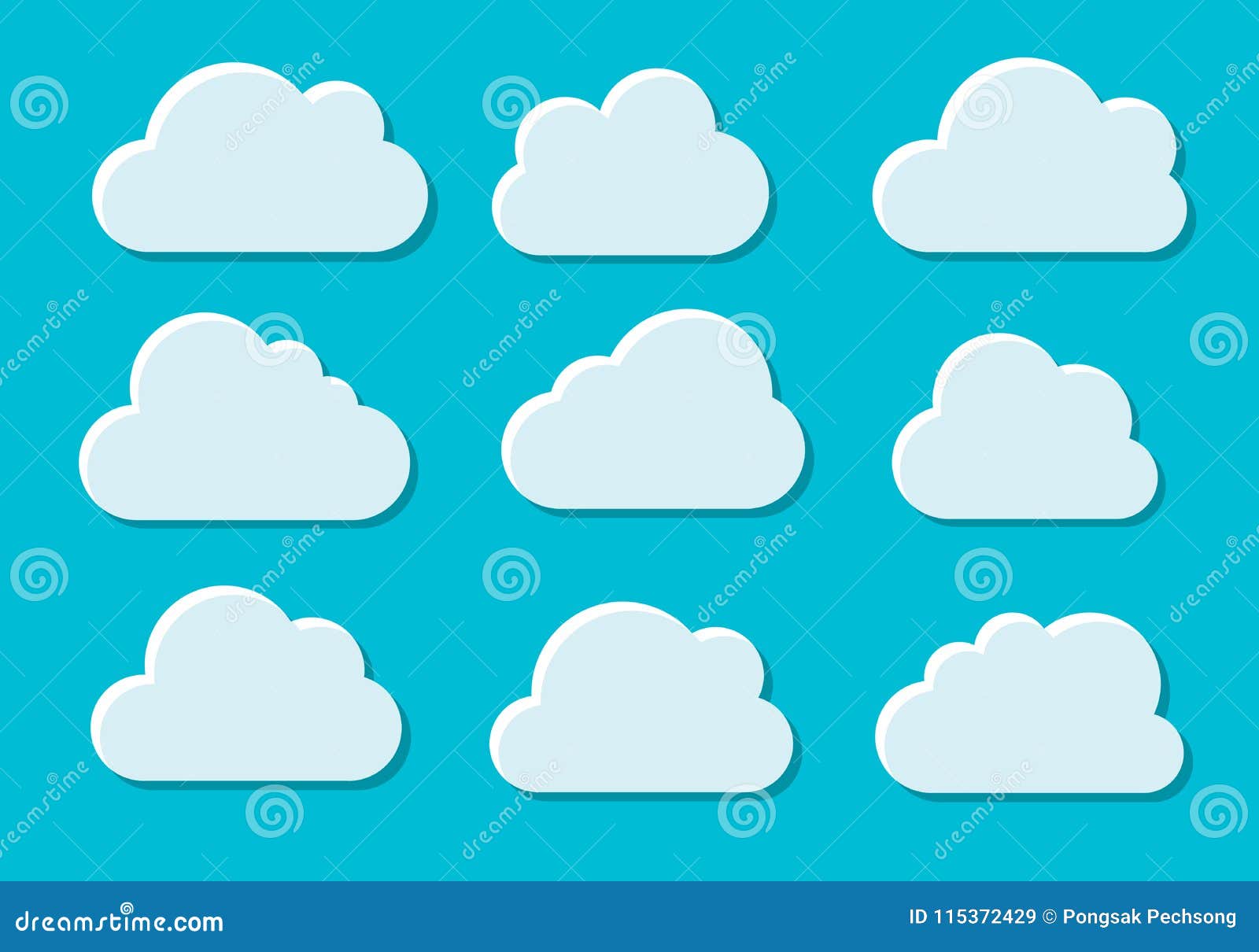 Clouds Set Isolated. Creative Modern Concept. Clouds Vector ...