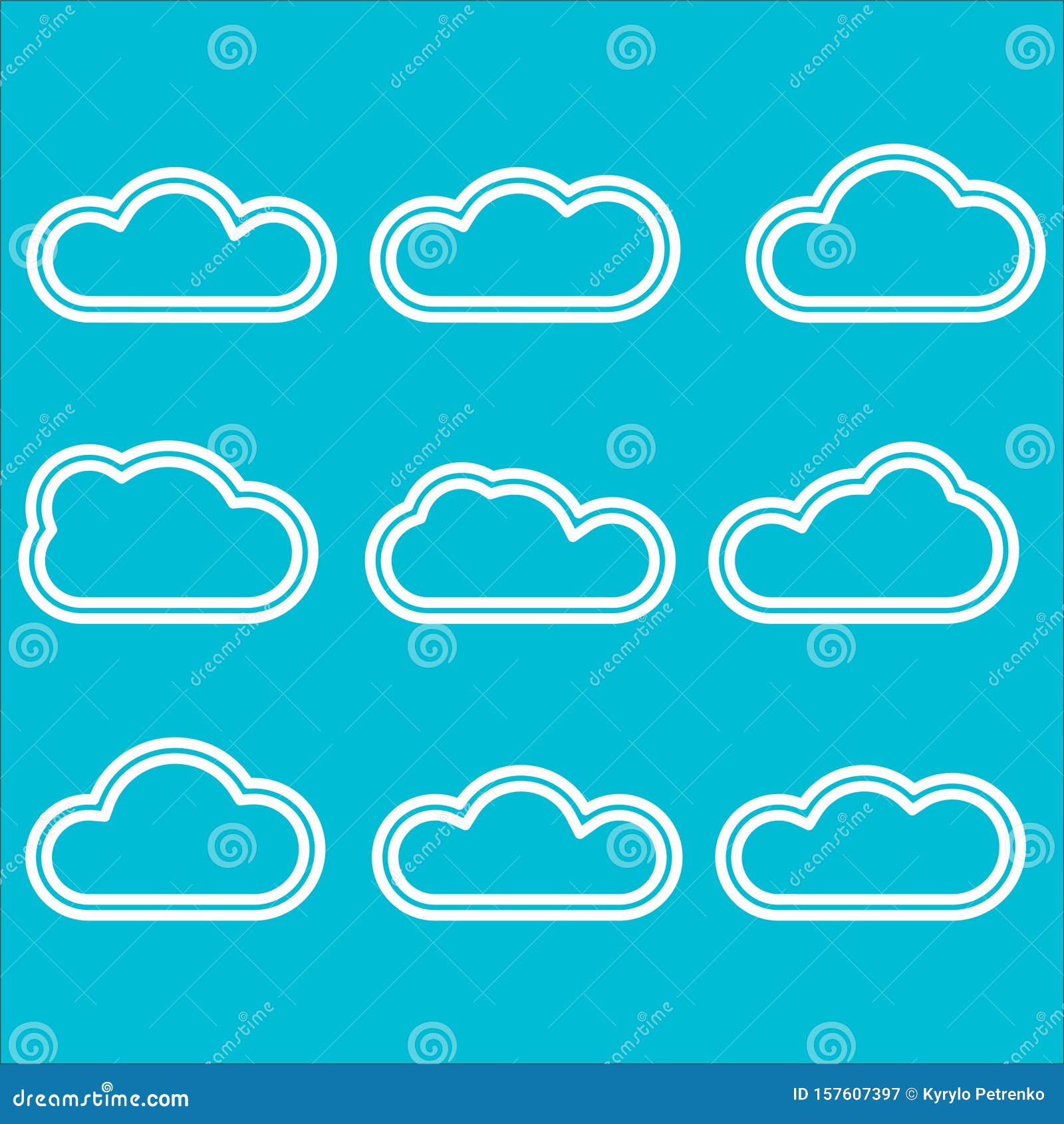Clouds Set Modern Design Creative Outline Vector Stock Vector ...
