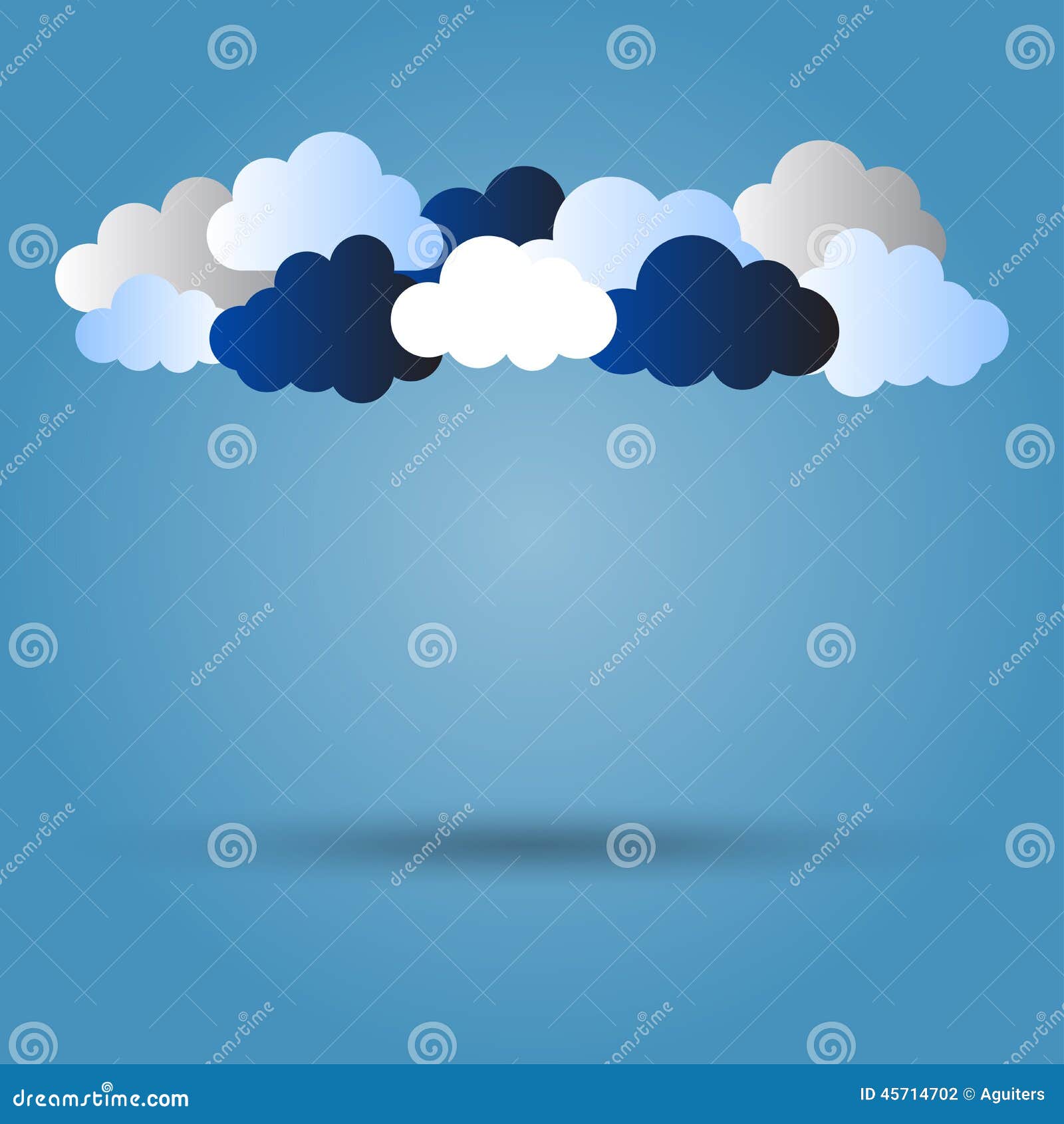 Clouds with shadow stock vector. Illustration of clip - 45714702