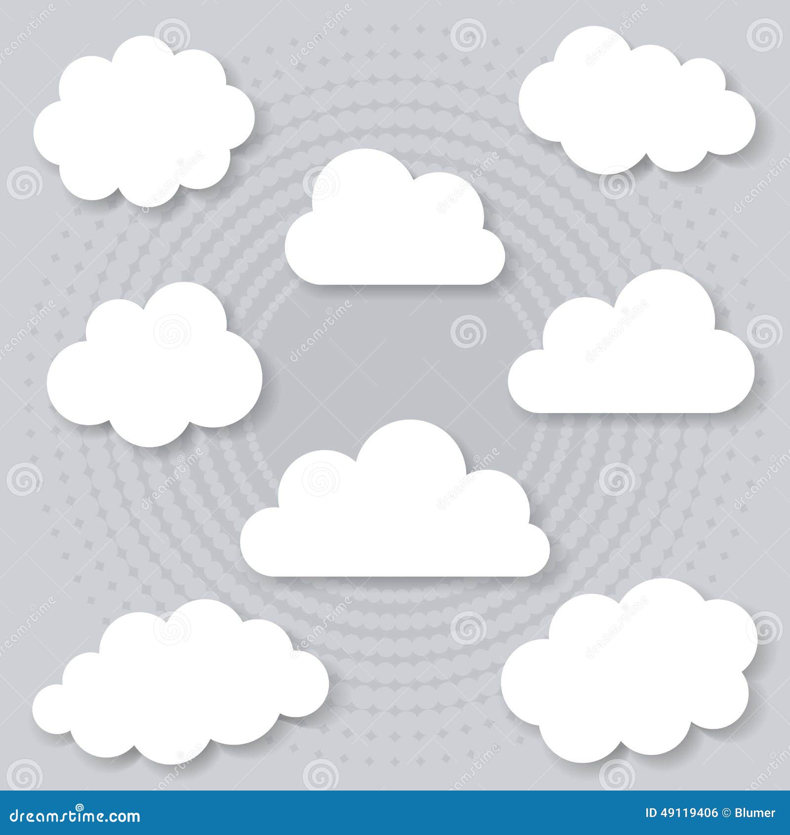 Clouds with shadows stock vector. Illustration of paper - 49119406