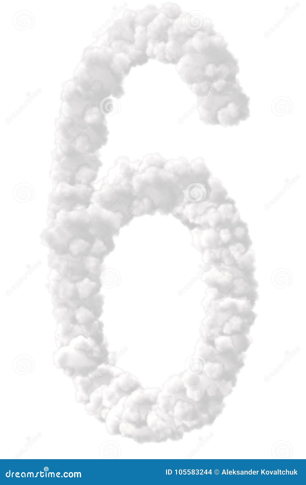 Clouds in Shape of Figure Six Stock Illustration - Illustration of ...