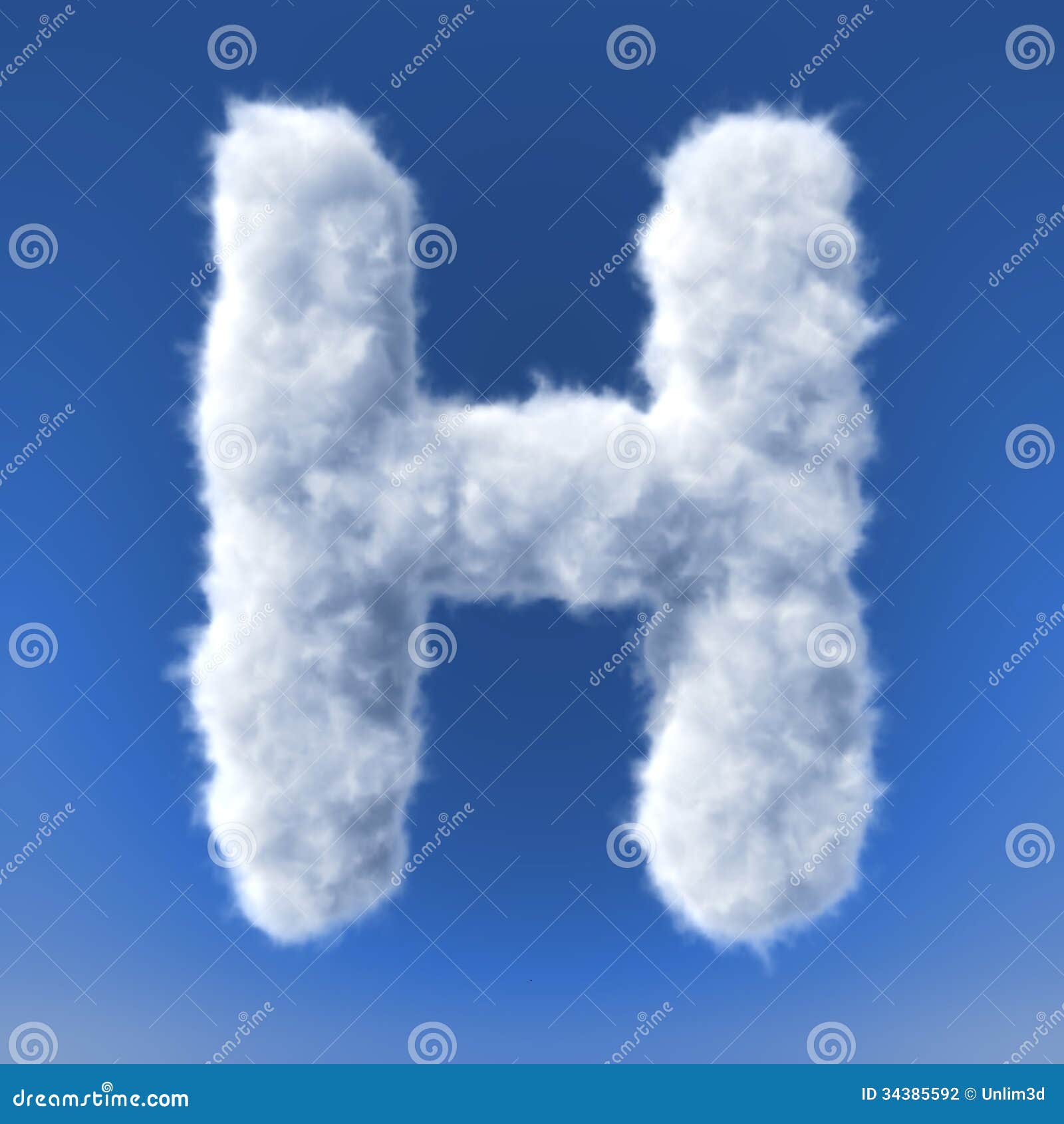 Clouds in Shape of the Letter Stock Illustration - Illustration of ...