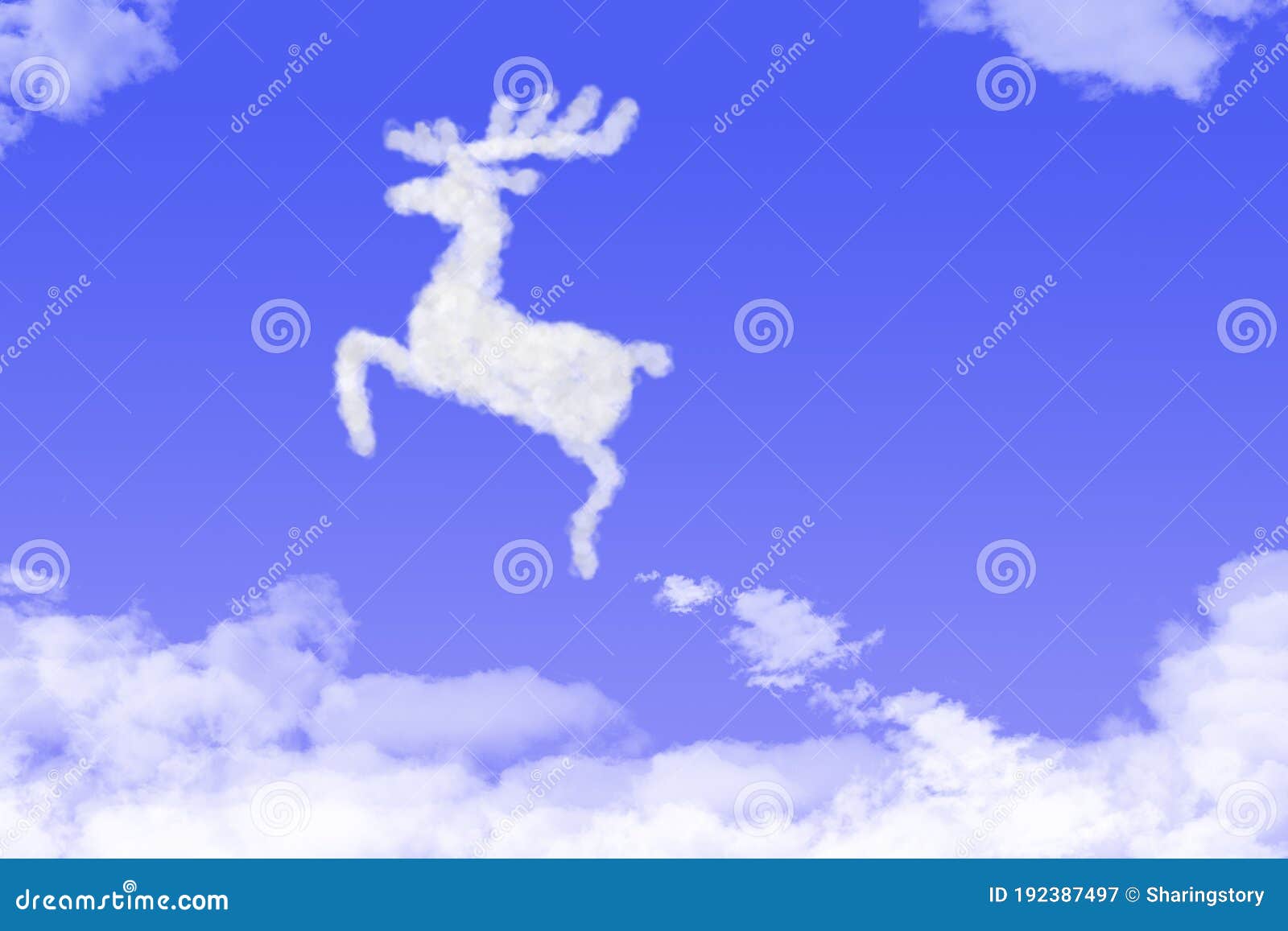 Clouds Shaped Deer on Blue Sky Stock Image - Image of deer, shape ...
