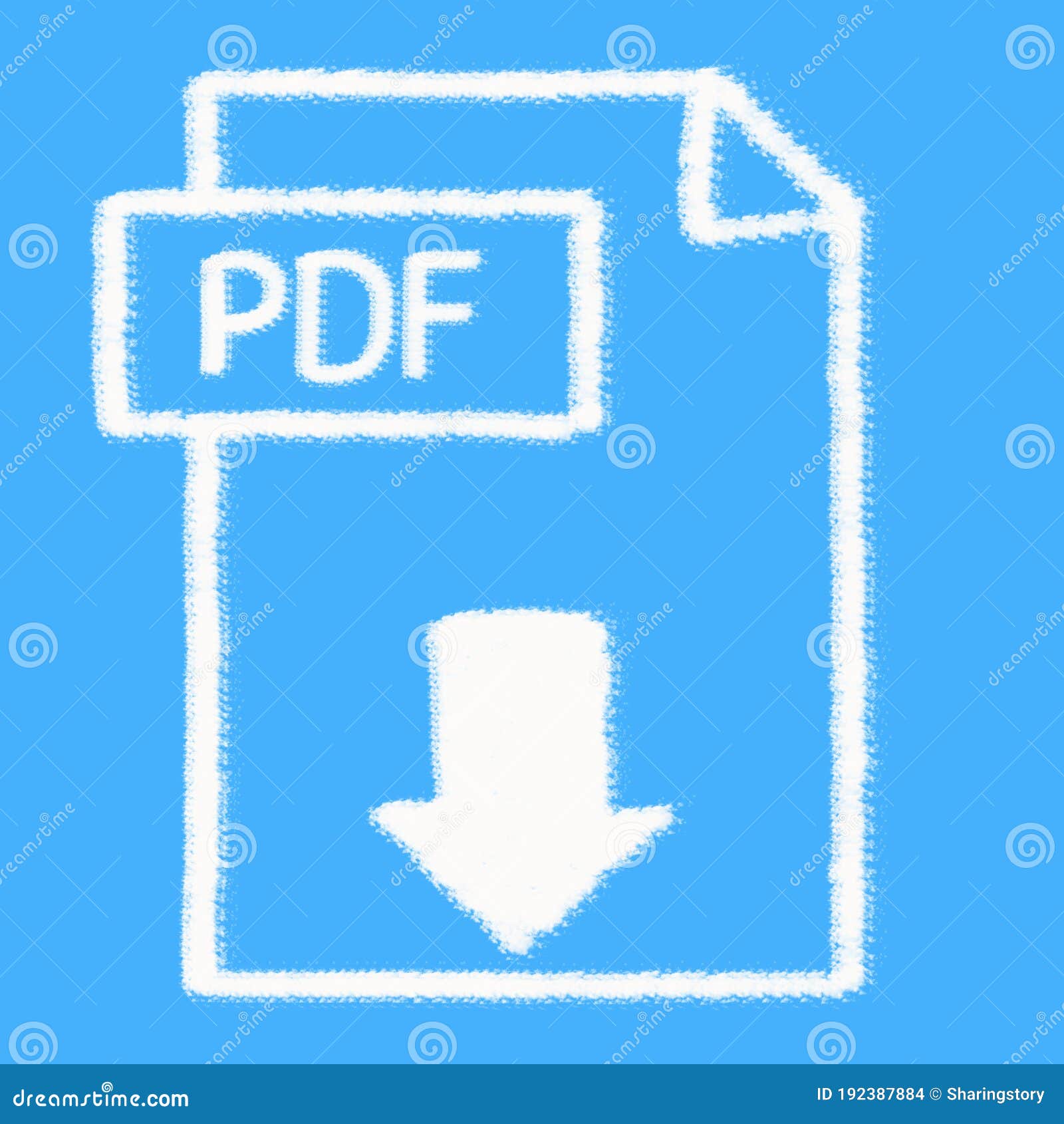 Clouds Shaped Pdf File on Blue Sky Stock Photo - Image of document ...