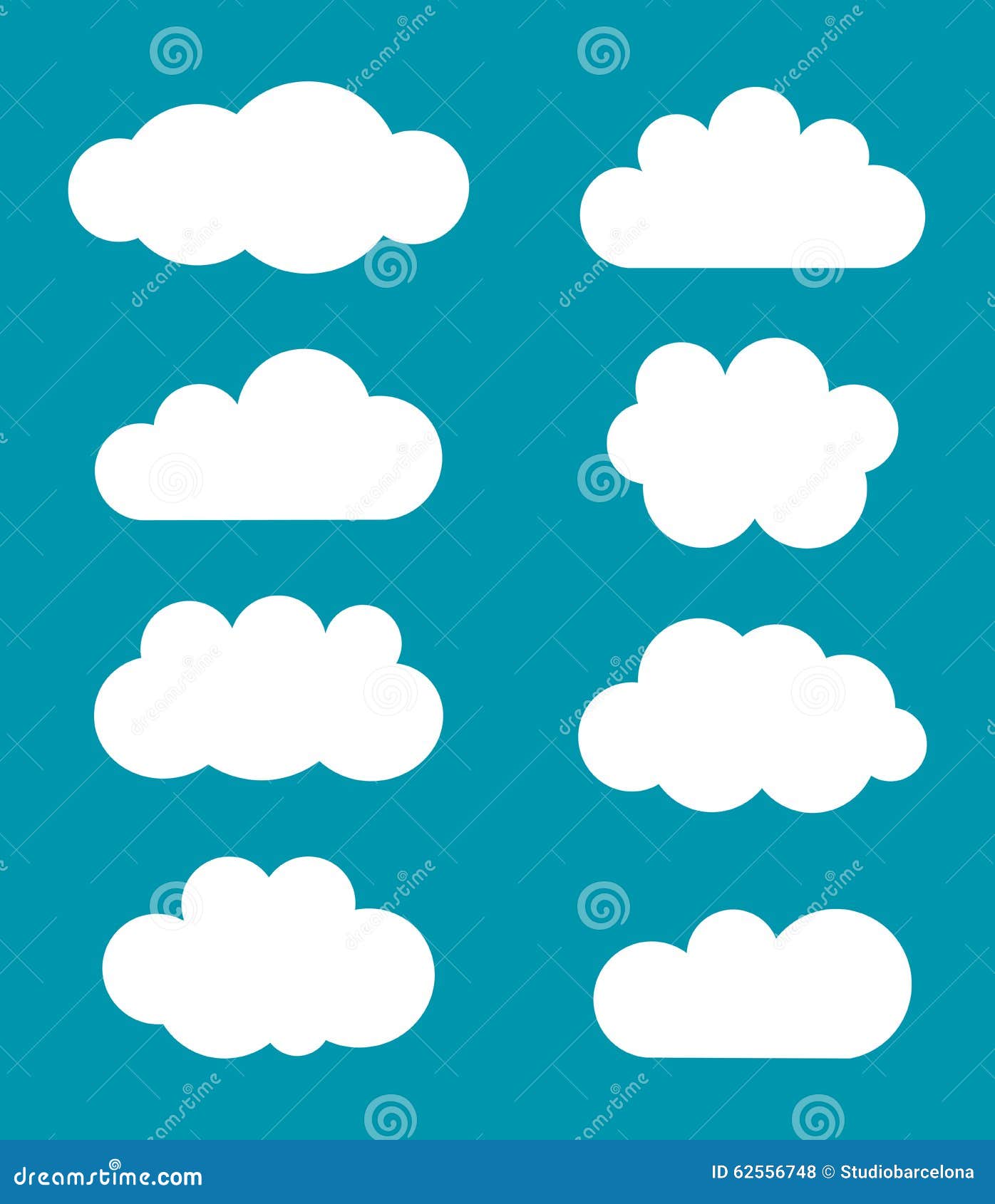 Clouds shapes vector stock vector. Illustration of clouds - 62556748