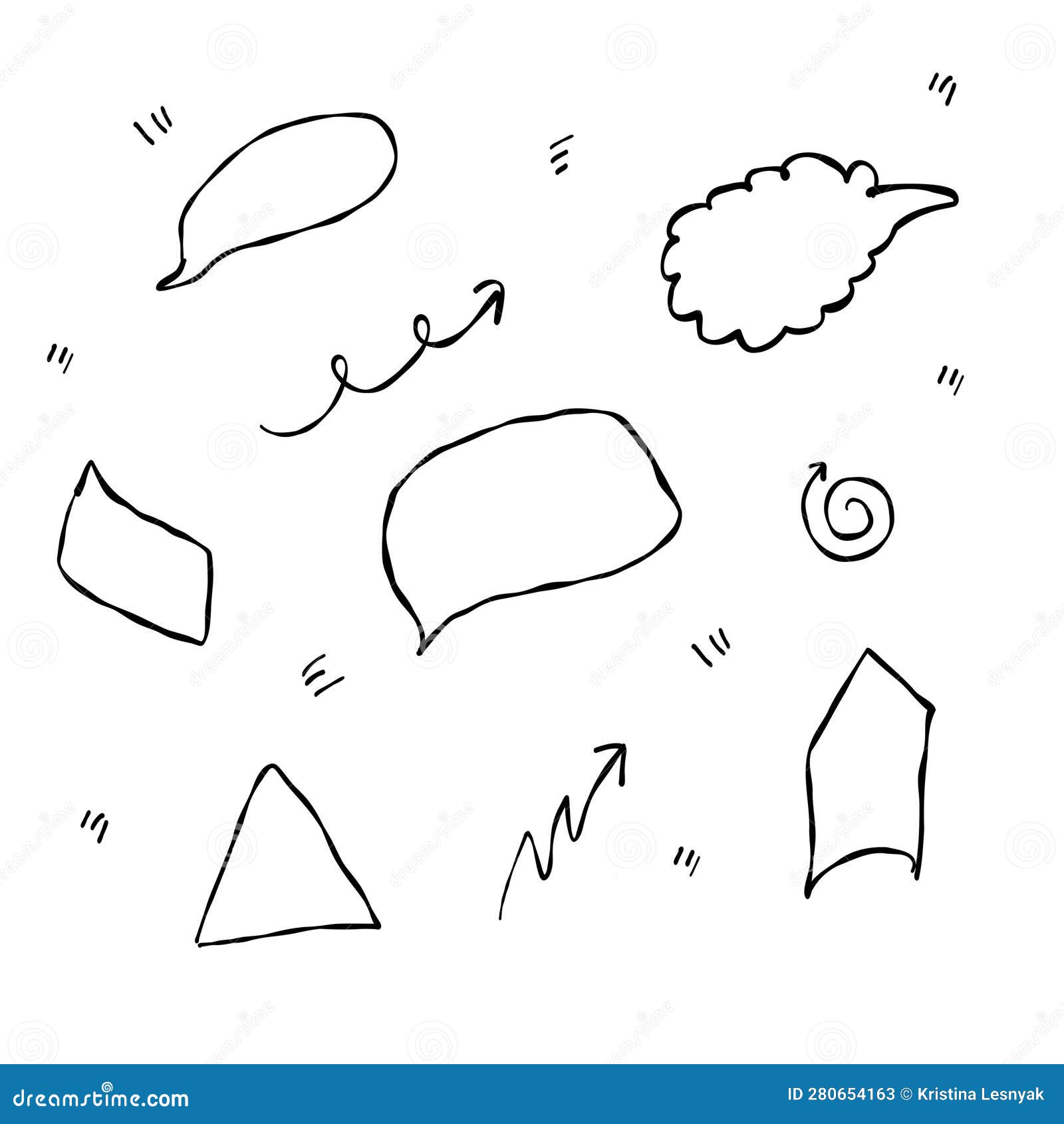 Clouds Signs Arrows Doodle Icons Sets Elements Stock Vector ...