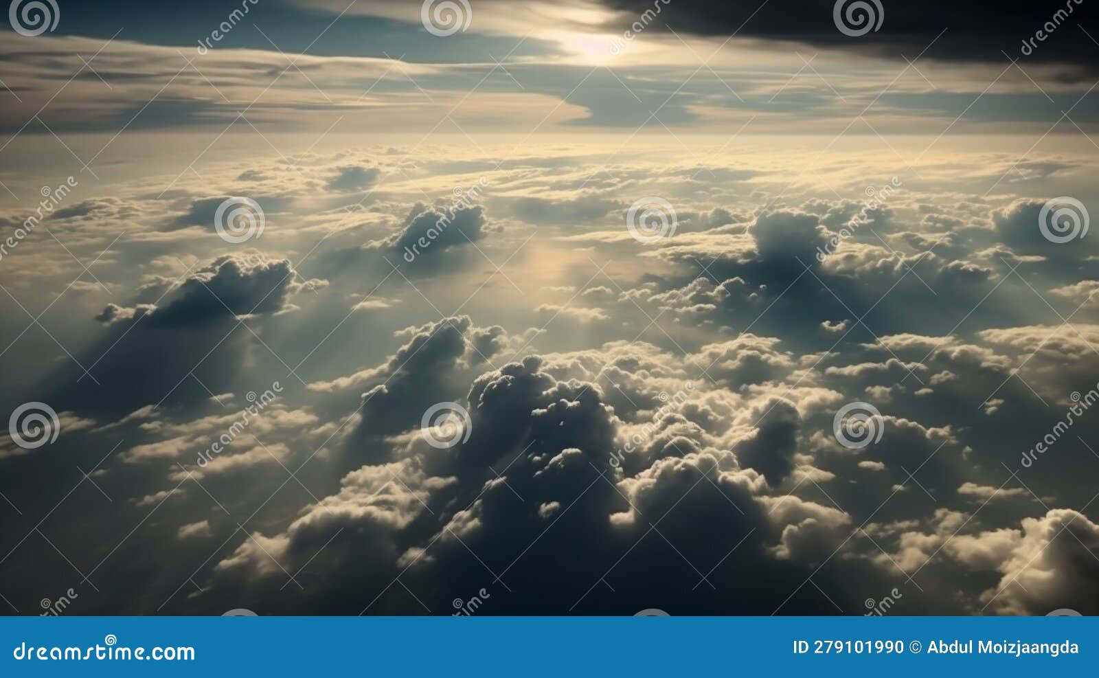 Clouds and Sky from Airplane Window View Stock Illustration ...