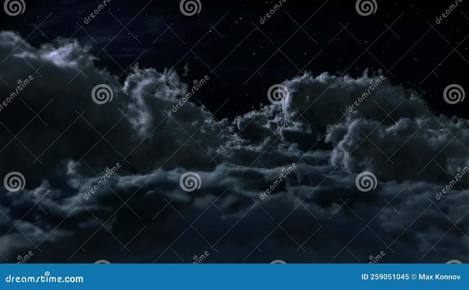 Flying through the Cinematic Night Clouds Background Loop Stock Video ...